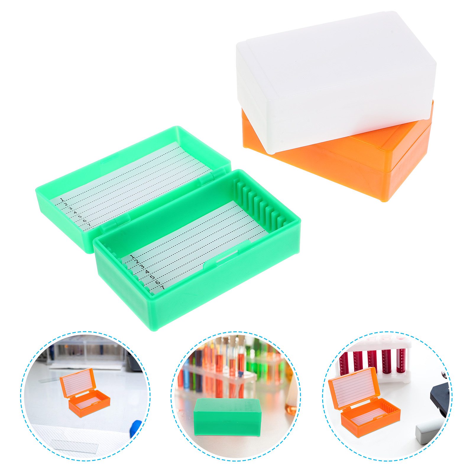 Homoyoyo 3Pack Microscope Slide Tray for Glass Slide Storage Box Home ...