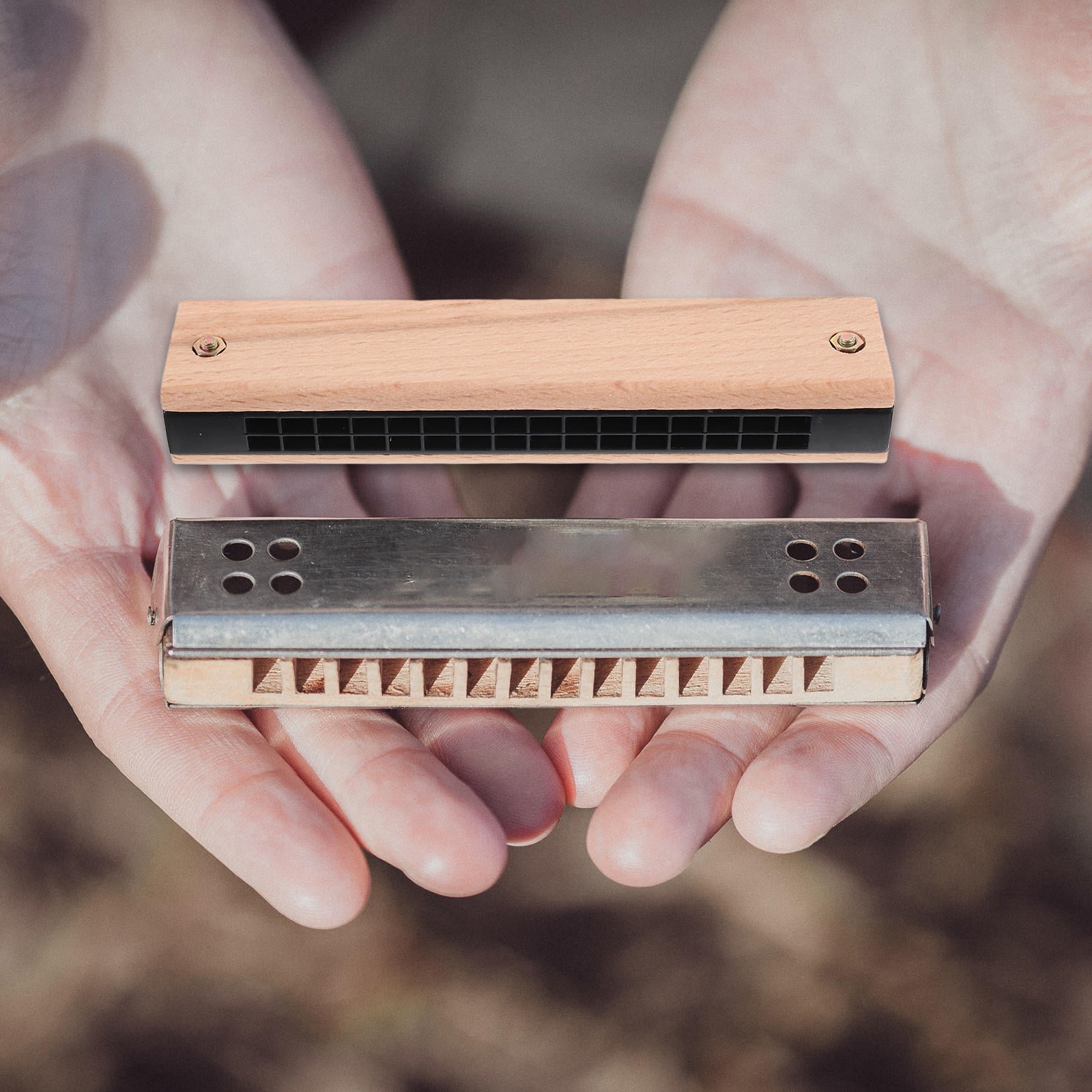 Homoyoyo 3-Piece Plastic Harmonica Set for Kids, Light Brown, Perfect ...