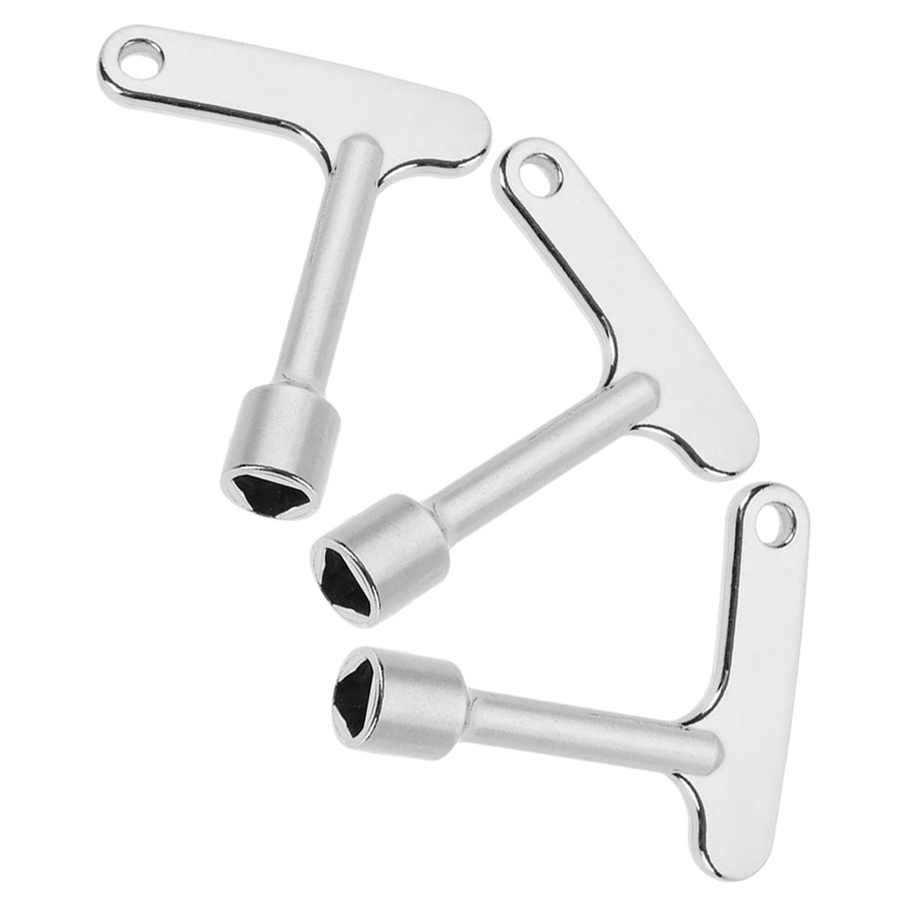 Homoyoyo 3Pcs Outdoor Trash Can Lock Keys Silver Triangular Spanner ...