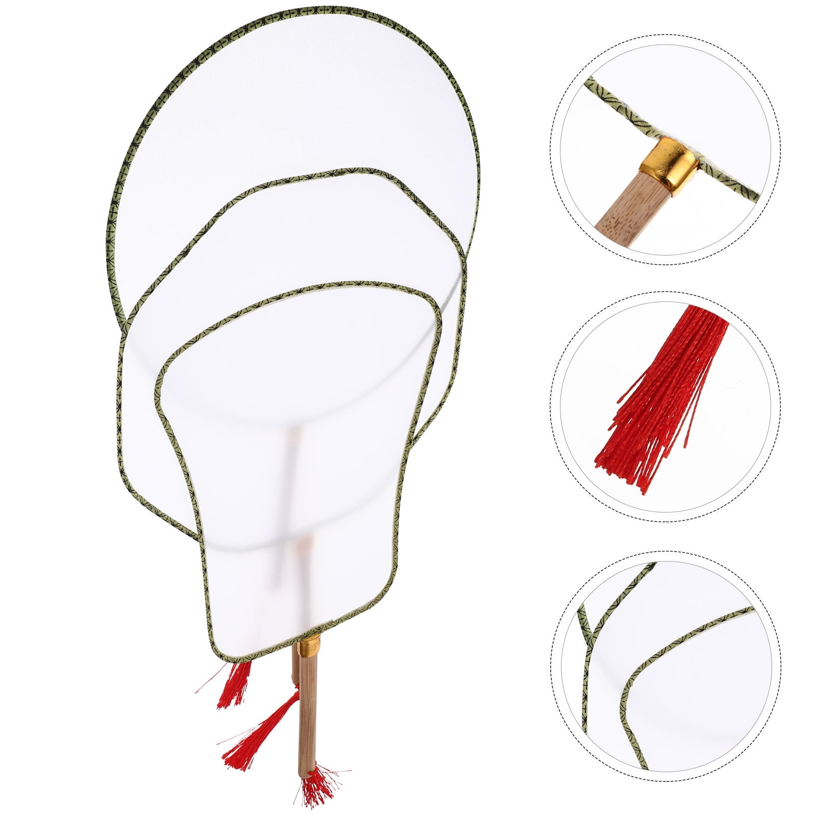 Homoyoyo 3Set DIY Blank Fan Assorted Color Polyester Round Traditional ...