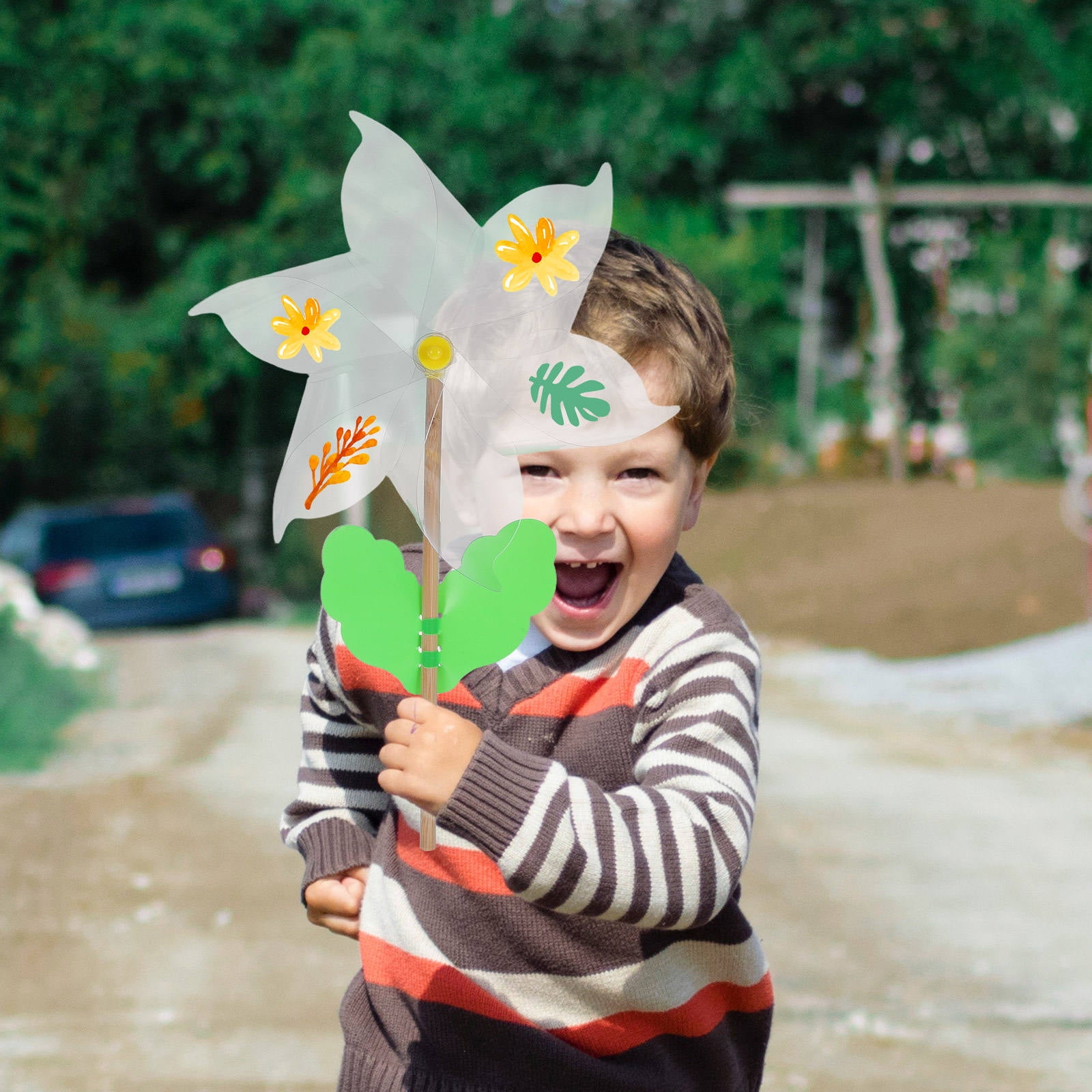 Homoyoyo Blank Plastic Pinwheel Toy Set for Kids, Creative Windmill ...