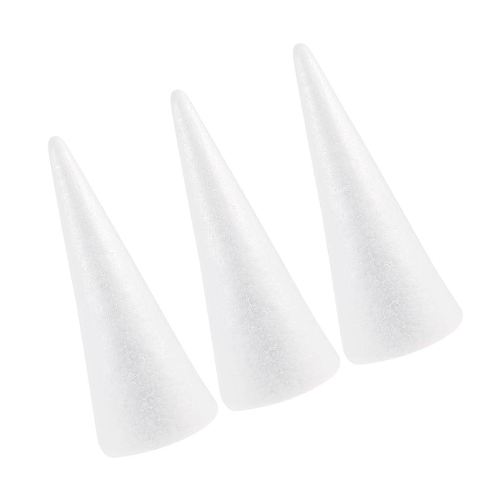 Homoyoyo White Foam Craft Cones 3-Pack for Floral Arrangements ...