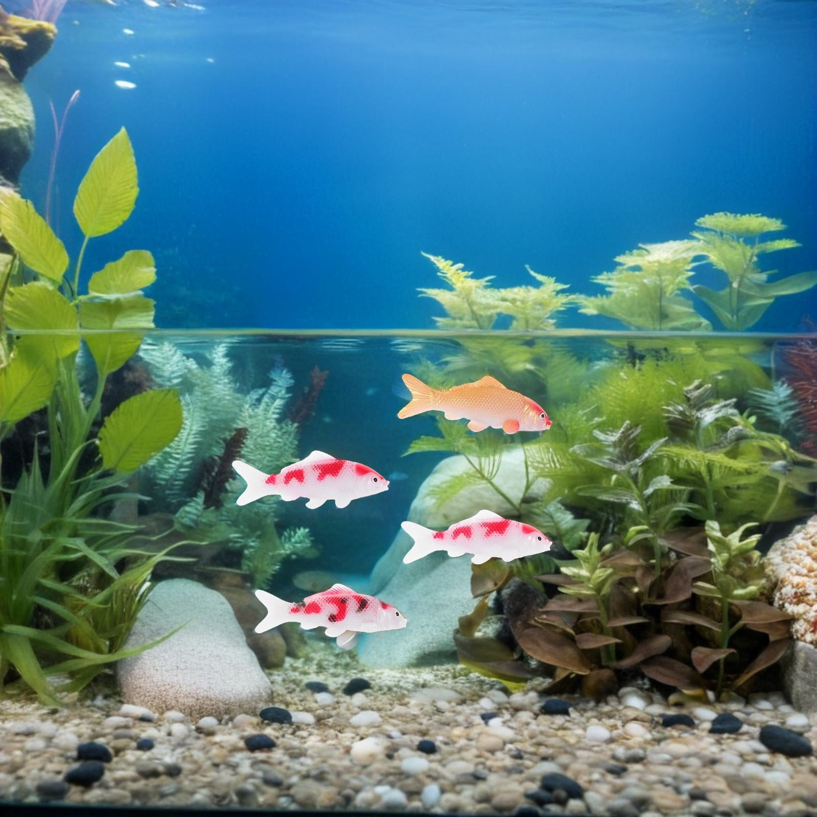 Homoyoyo 4pcs Fake Goldfish PVC Fish Tank Ornaments Multi Aquarium ...