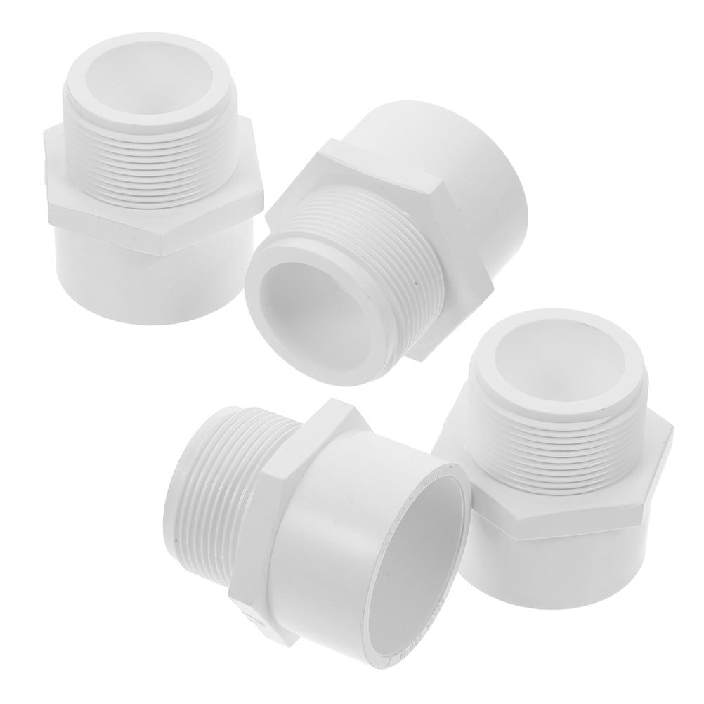 Homoyoyo PVC Male Threaded Adapter High Pressure Resistance White 4Pcs ...