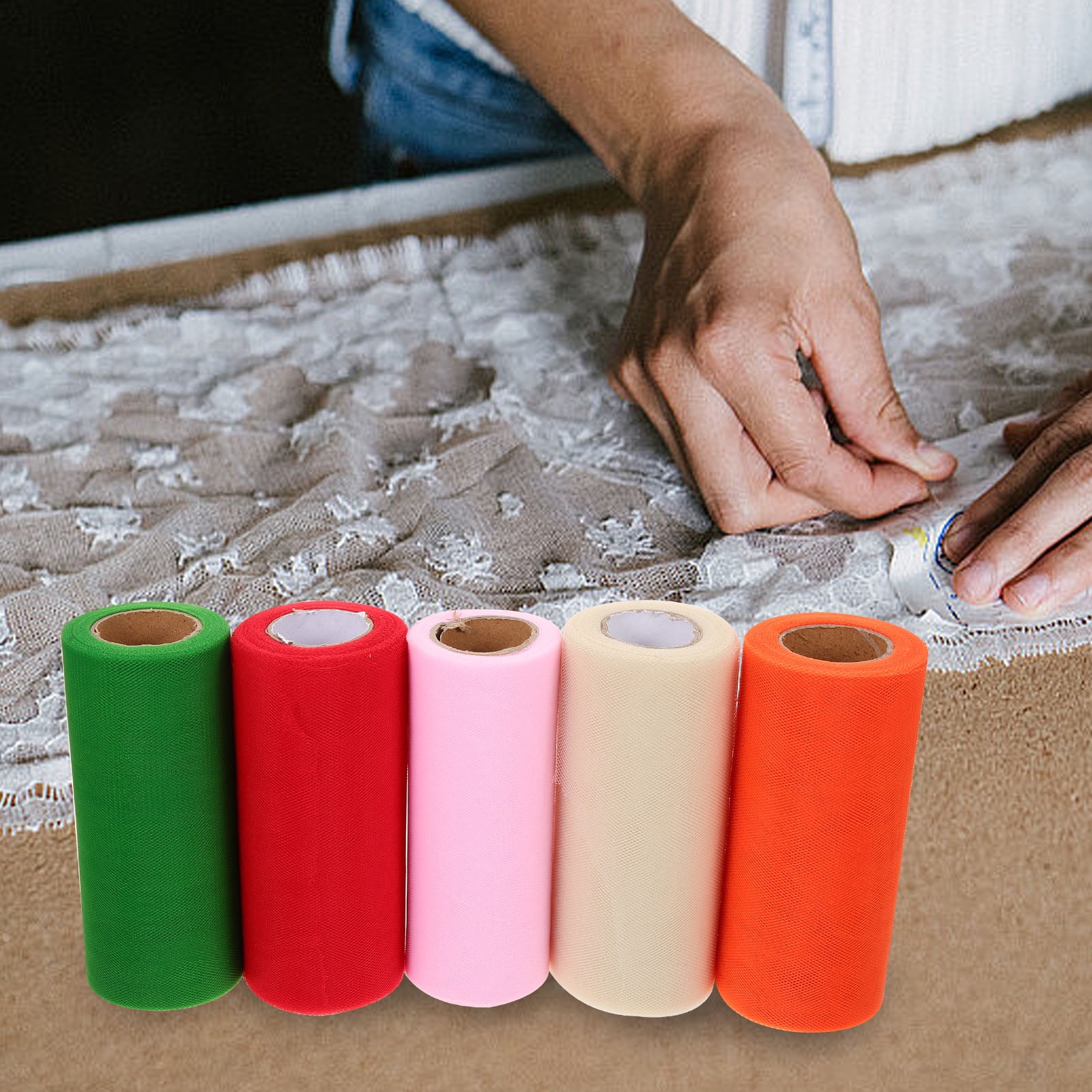 Homoyoyo Mesh Fabric Roll Tulle Rolls Event Planners Orange Wedding ...