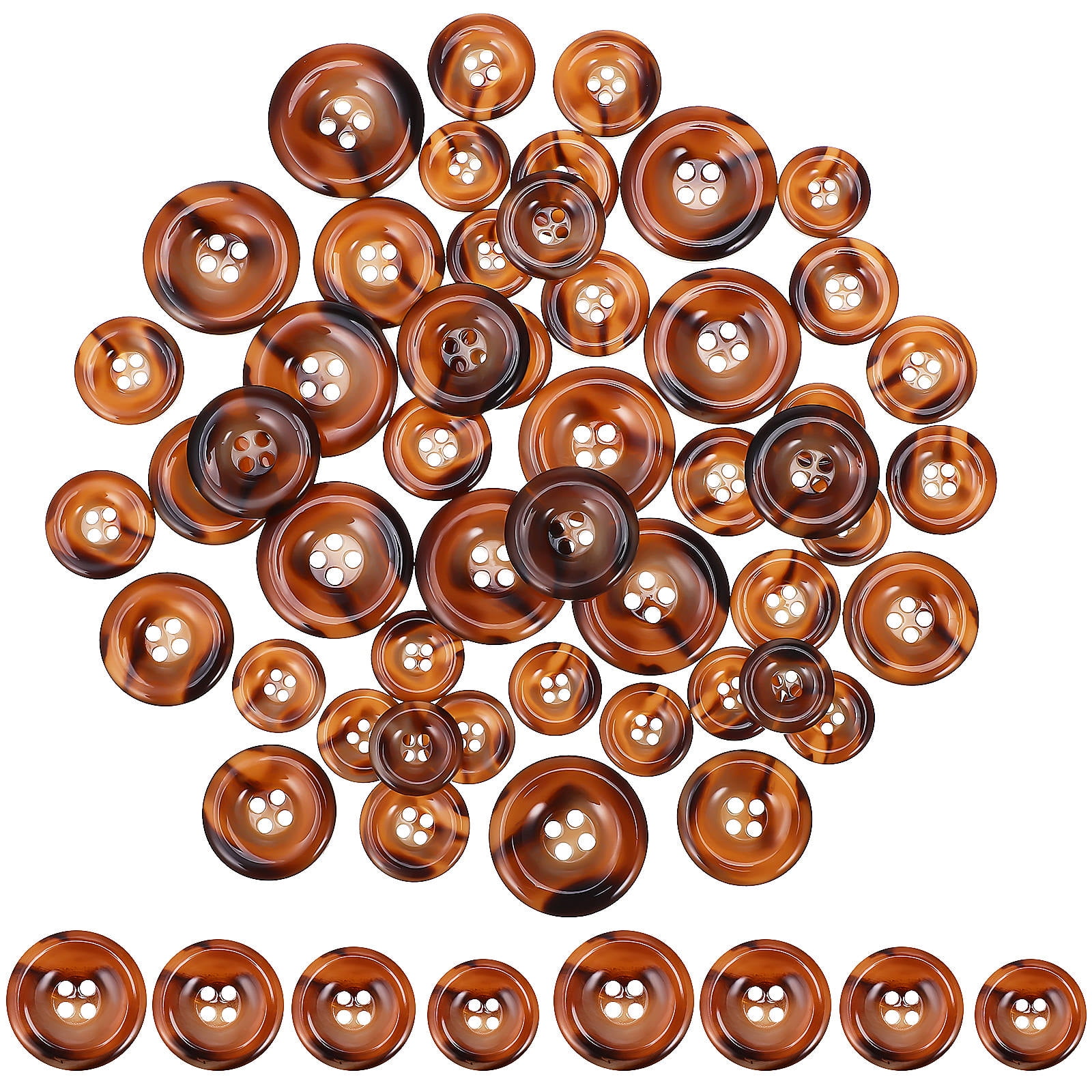 Homoyoyo 50 Pcs Round Resin Coffee Buttons for Sewing and Crafting ...