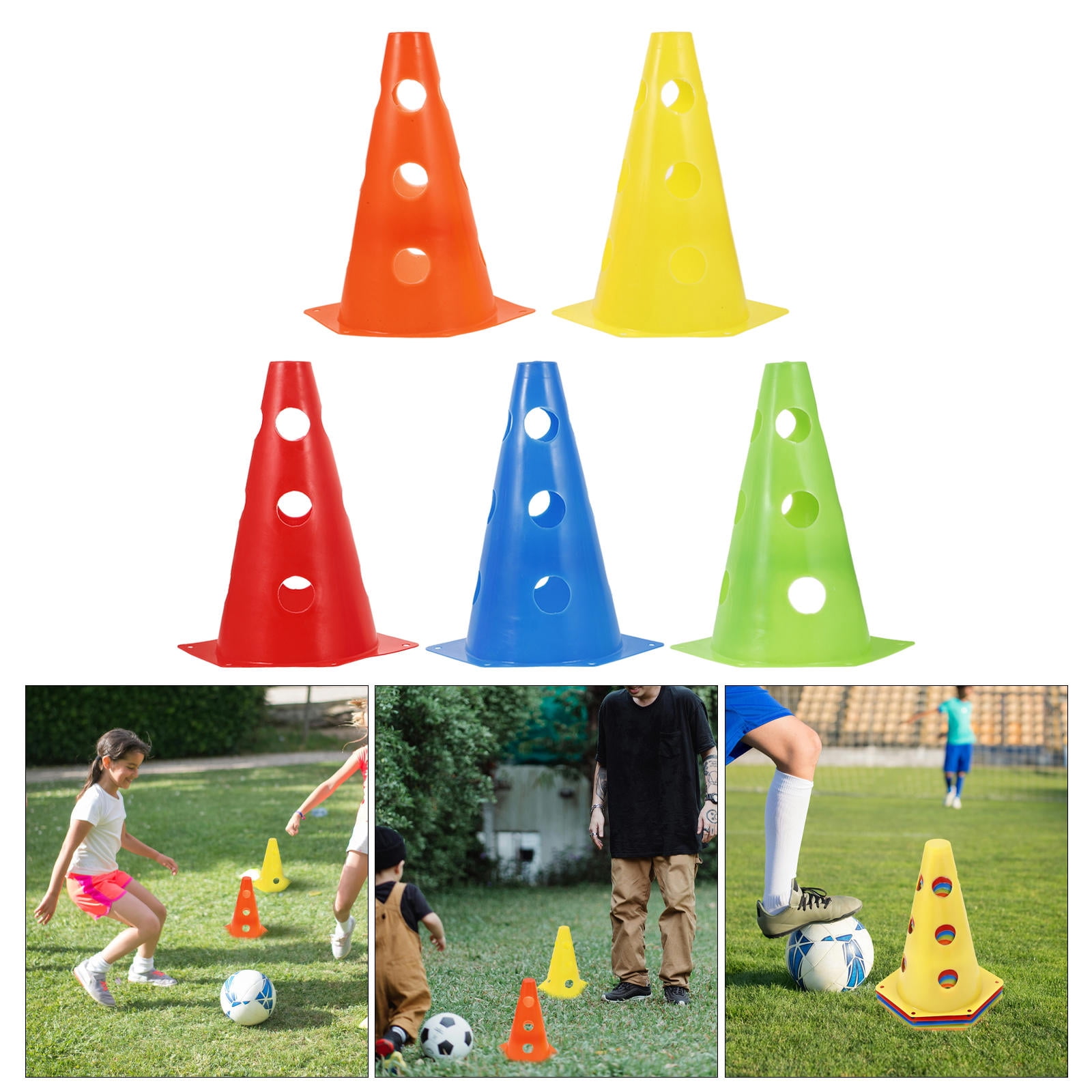 Homoyoyo 5Pcs Football Training Cones Assorted Colors Sturdy Plastic ...