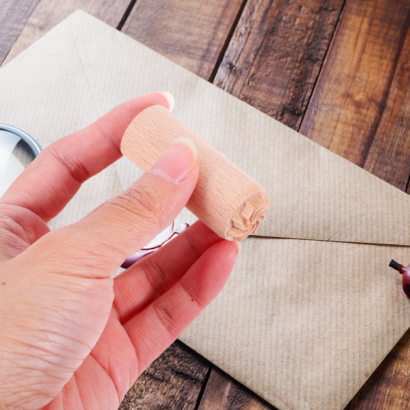 Homoyoyo Wood Print Wooden Stamps Natural Wood 5Pcs - Walmart.com