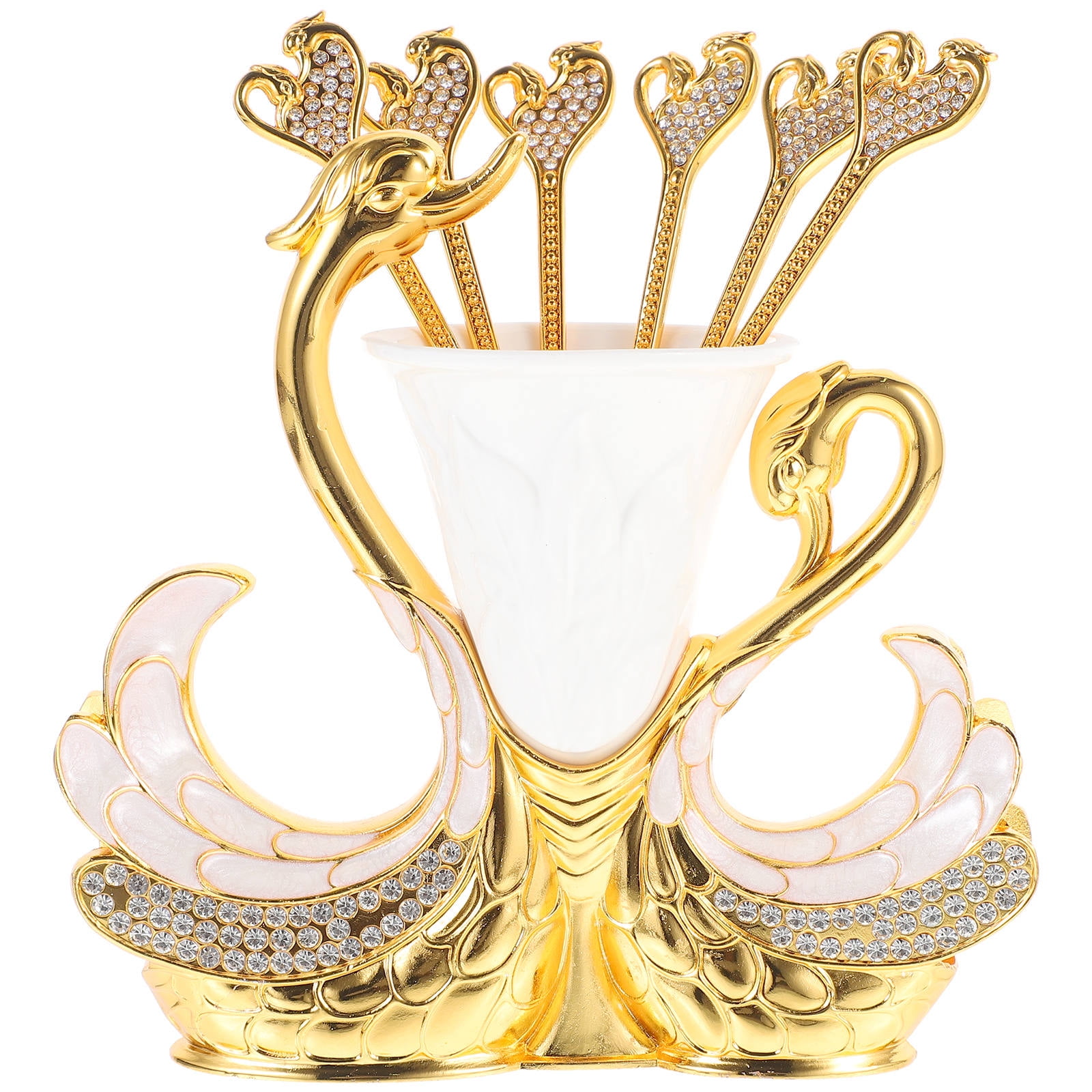 Homoyoyo Swan Teaspoon Holder Metal Dessert Spoon Friends Dining 1 ...