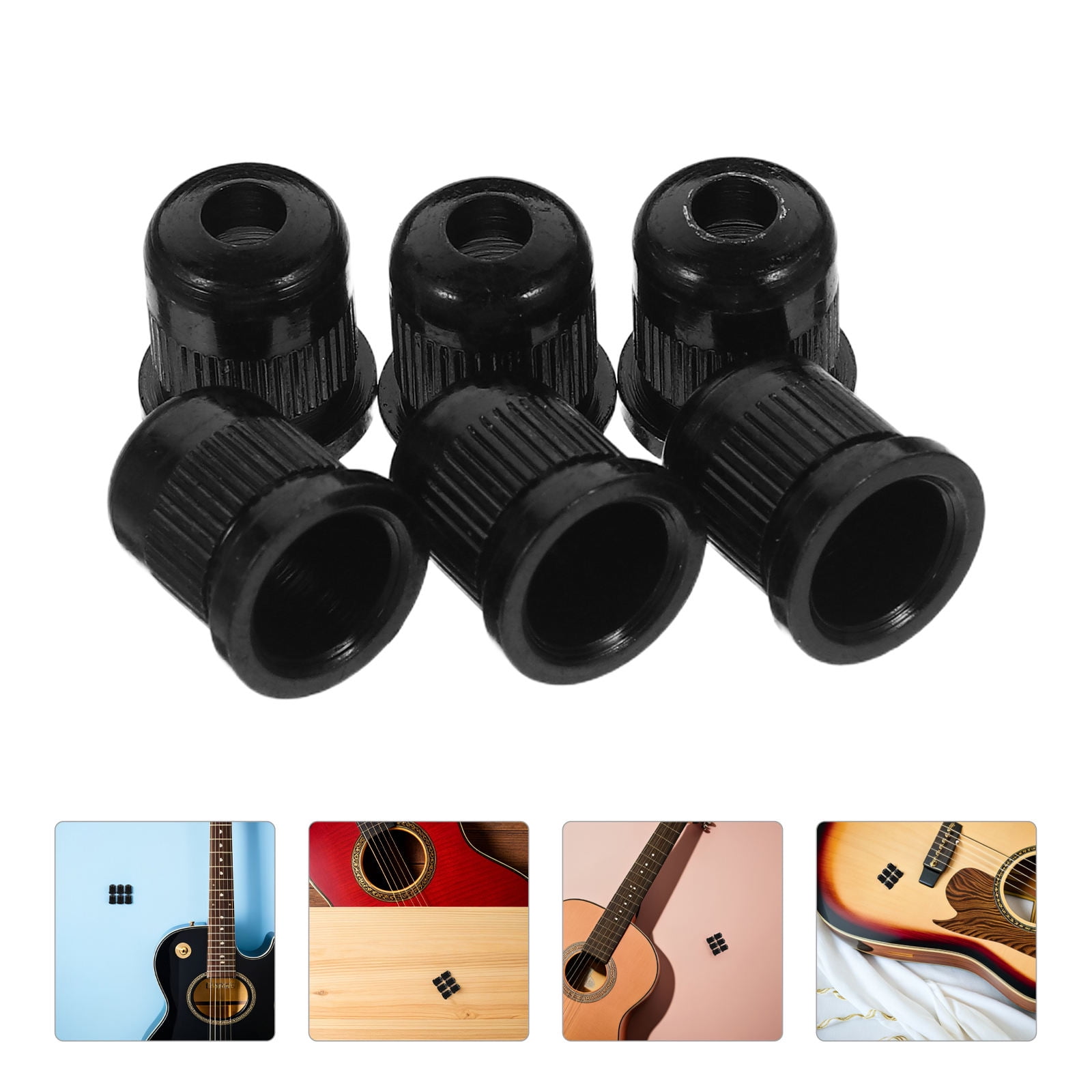 Homoyoyo 6Pcs Black Metal Electric Guitar String Mounting Buckles ...