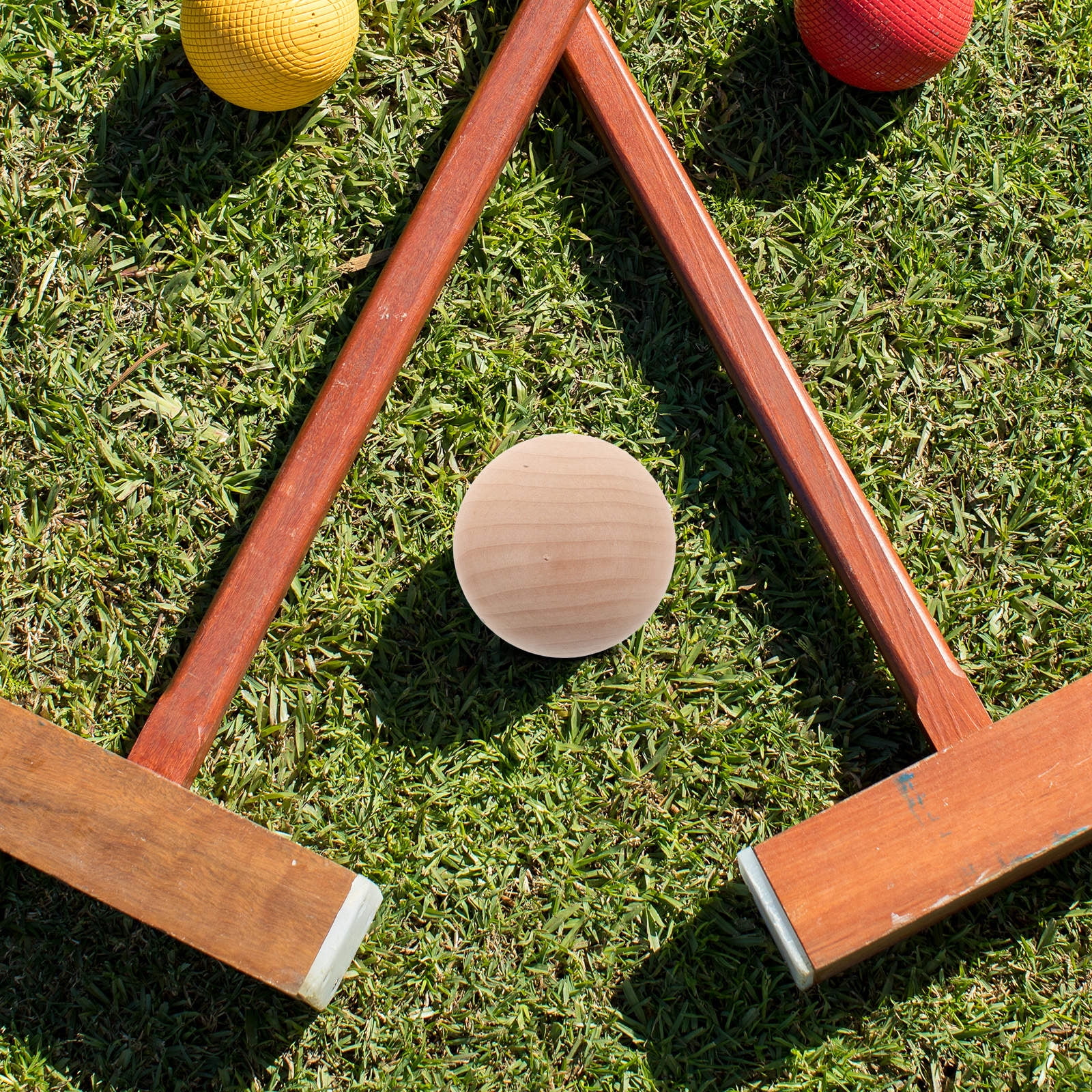 Homoyoyo 6Pcs Solid Beech Wood Croquet Set Outdoor Lawn Game ...