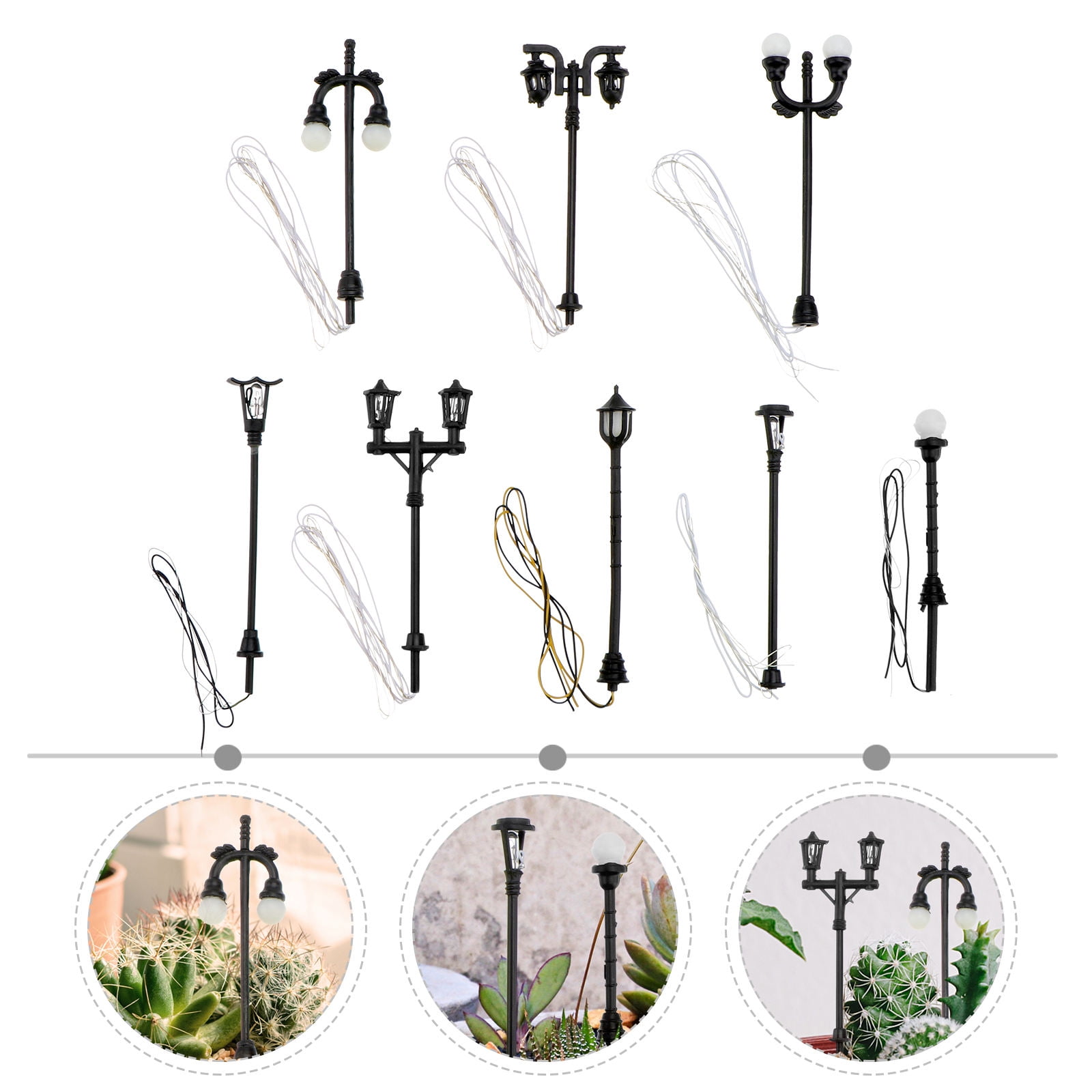 Homoyoyo 8Pcs Simulation Mini Street Lamp Model Resin for Diorama ...