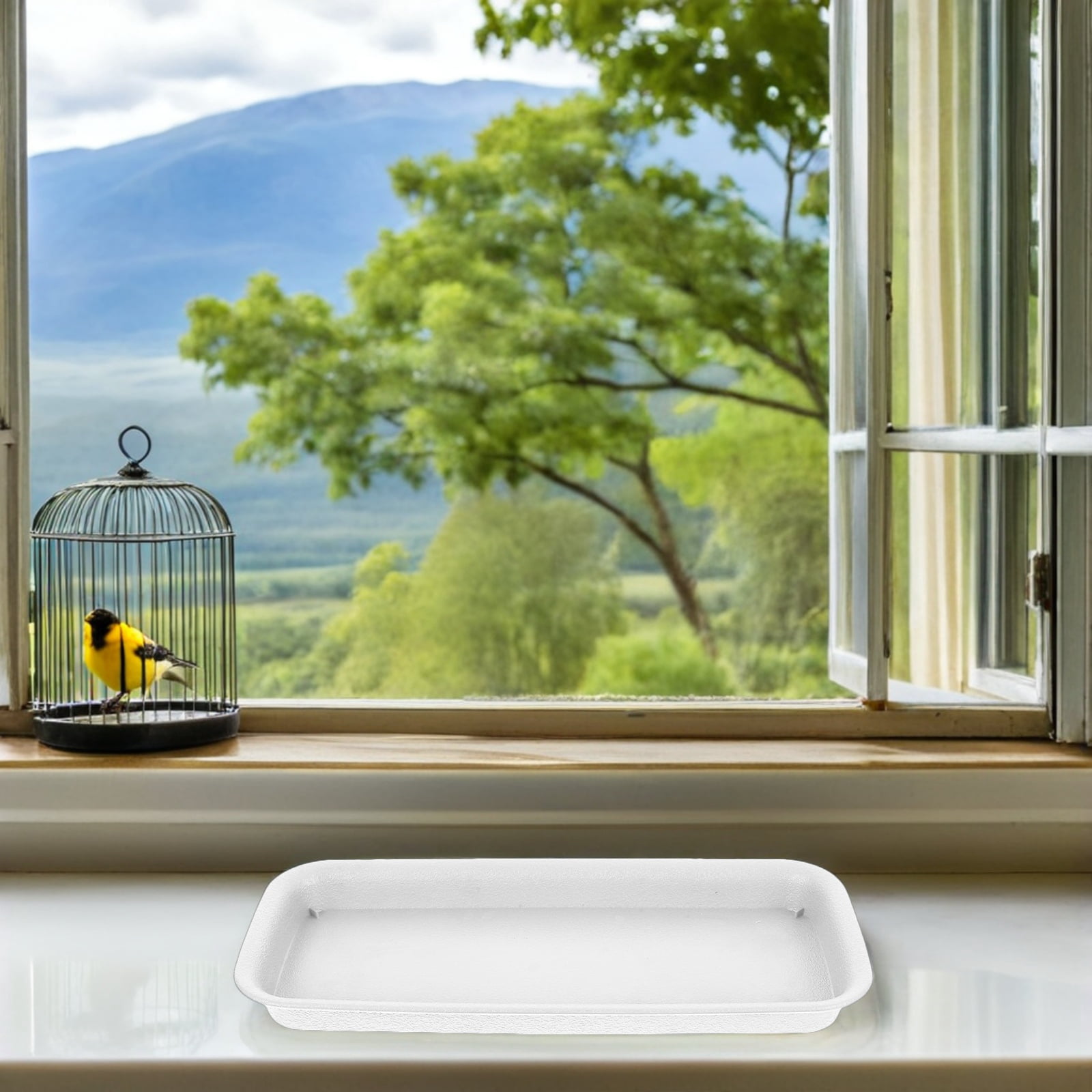 Homoyoyo Durable Beige Plastic Rectangular Planter Saucer for Indoor ...