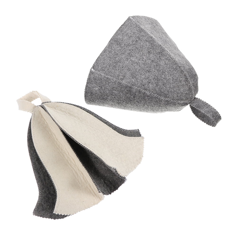 Homoyoyo Felt Sauna Cap Set Assorted Color 2Pcs for Men and Women ...