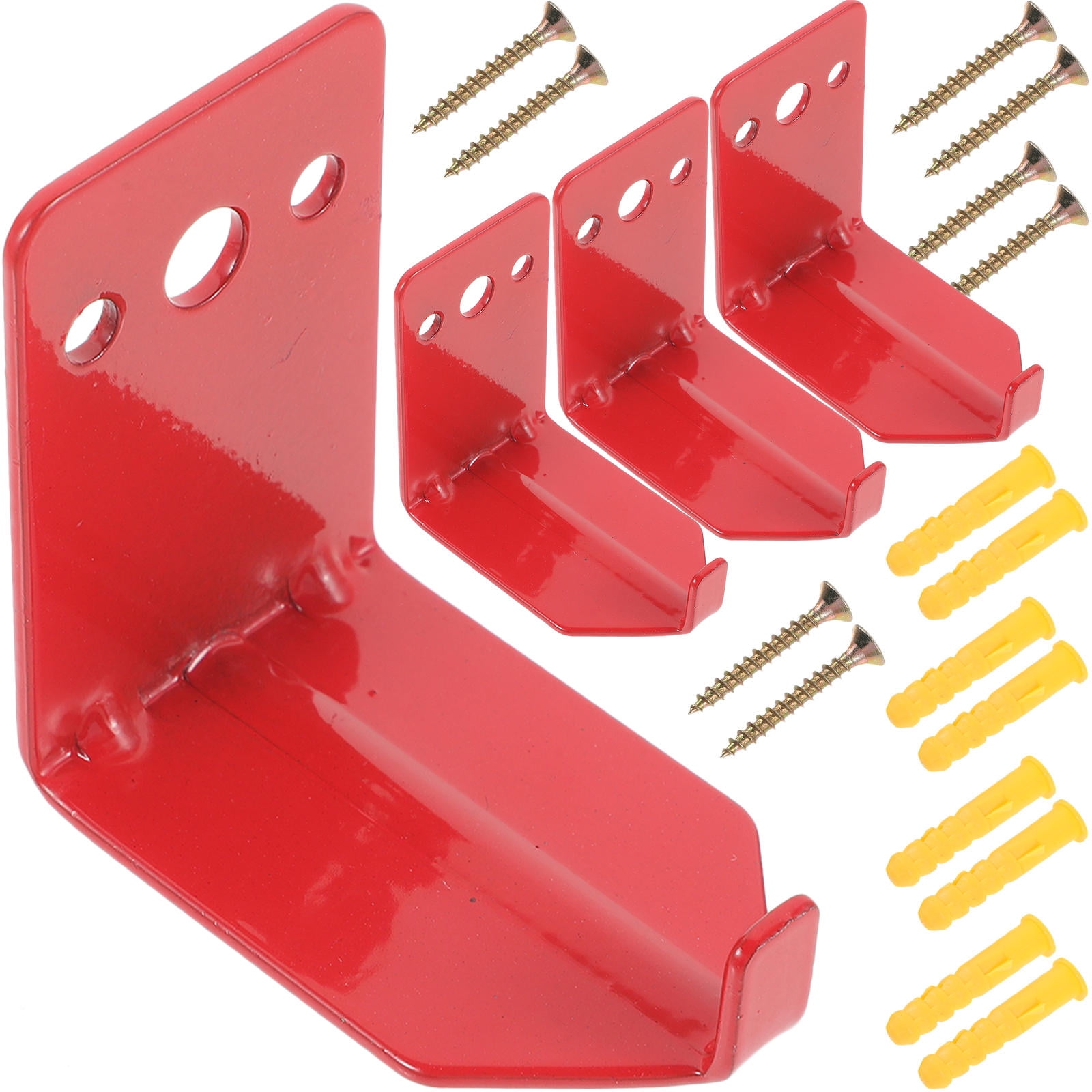 Homoyoyo 4-Pack Red Wall Mount Holder Bracket Sturdy Material for ...