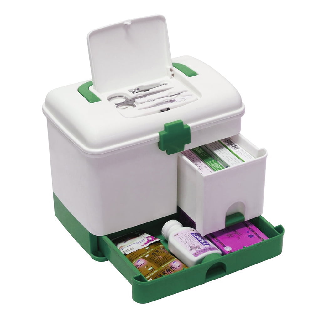 Homoyoyo Green Plastic Medical Storage Box with Lock and Multiple ...