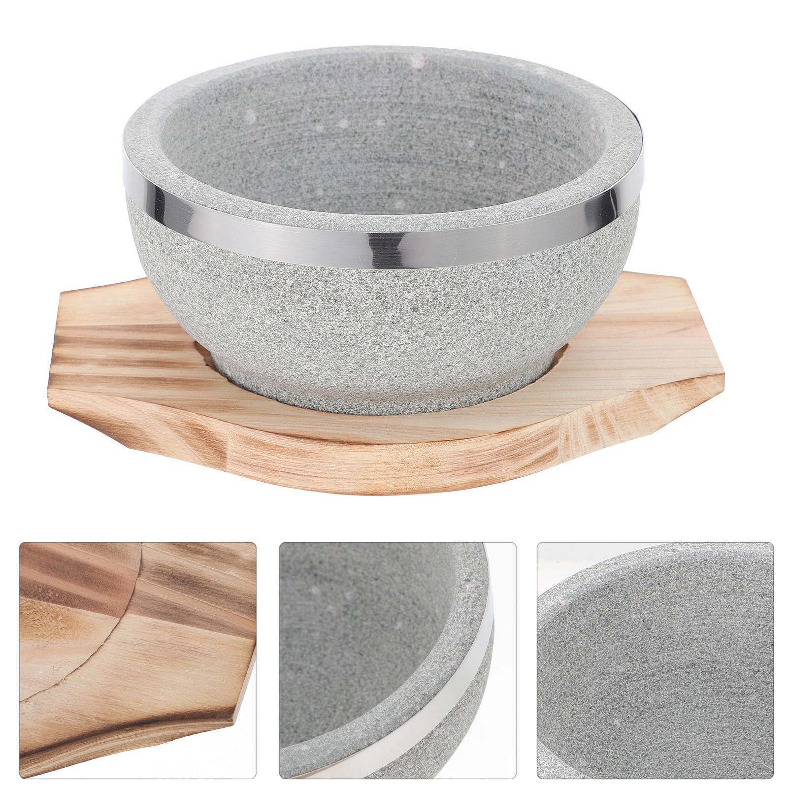 Homoyoyo Household Stone Bowl Set With Tray For Korean Bibimbap And ...