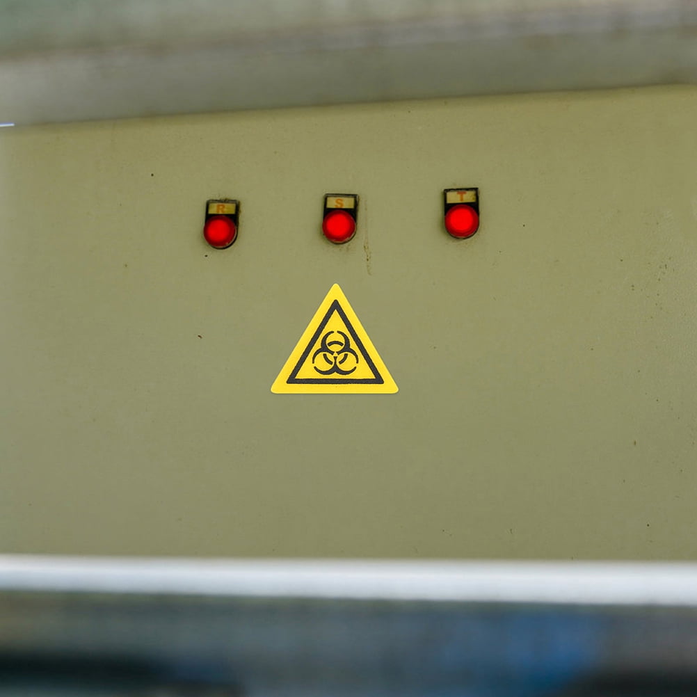 Homoyoyo 8Pcs Yellow Caution Biological Stickers Safety Warning Labels ...