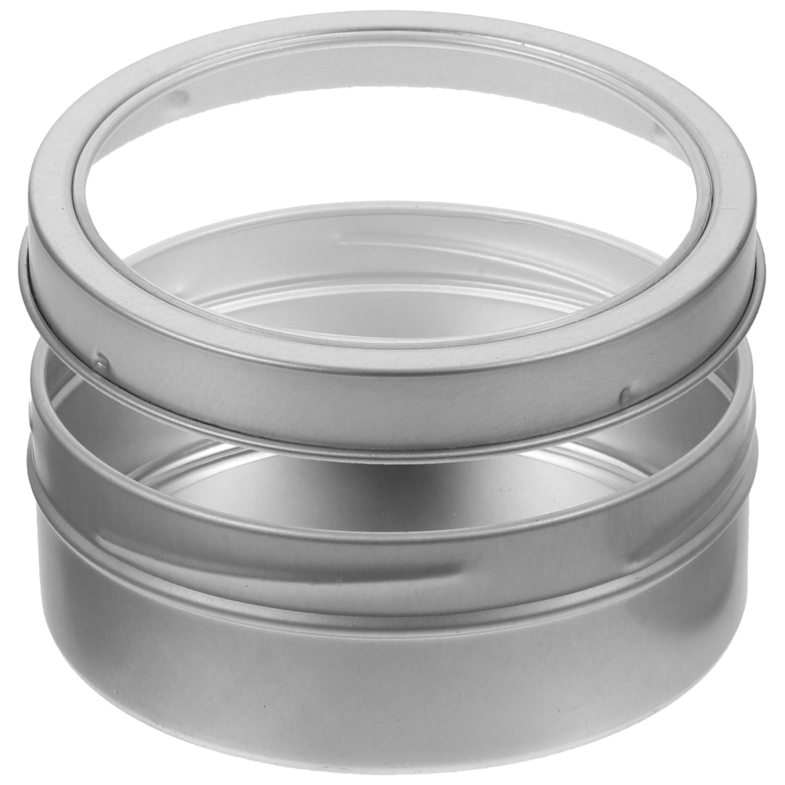 Homoyoyo Magnetic Storage Jars 1Pcs Silver Circular Iron Tin Plated for ...