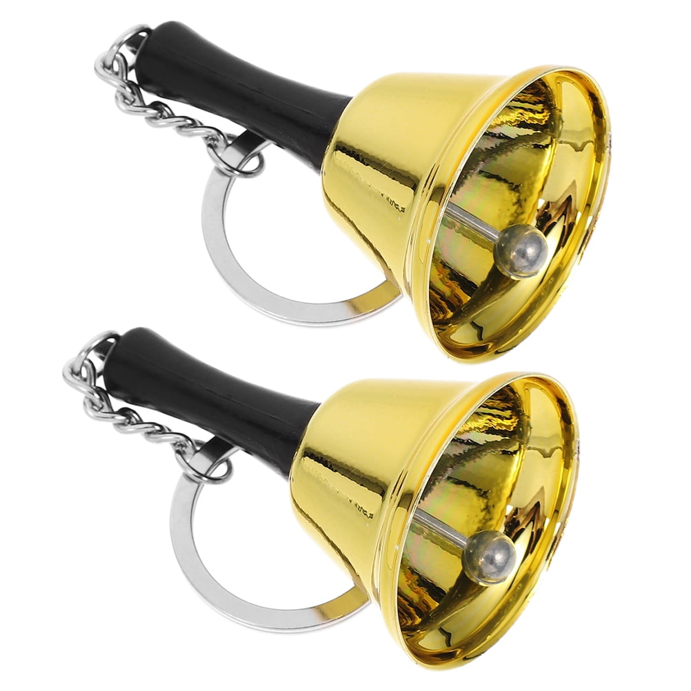 Homoyoyo Pair Handheld Ring Bell Hand Bell in Golden Iron for Sleek ...