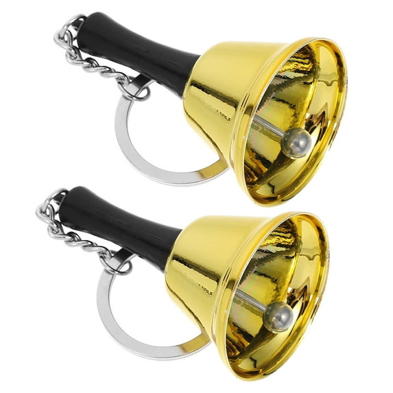 Homoyoyo Pair Handheld Ring Bell Hand Bell in Golden Iron for Sleek ...