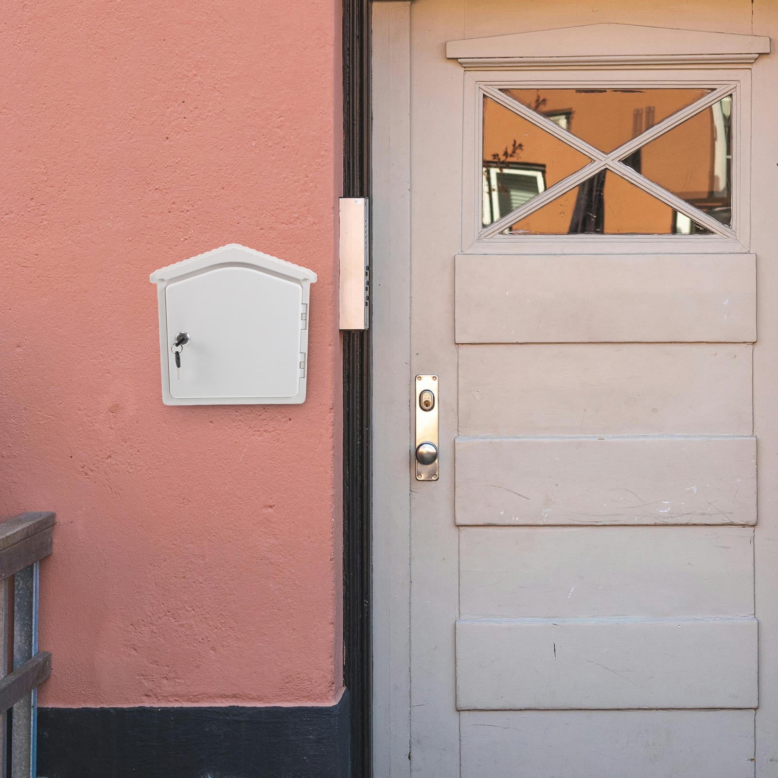 Homoyoyo Outdoor Milk Storage Box with Lock White Plastic Wall Mounted ...