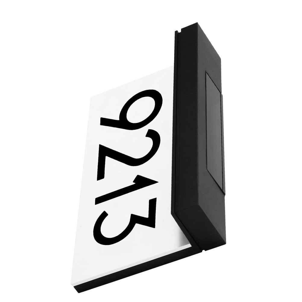 Homoyoyo Outdoor Solar Lamp Sign Solar House Number Lamp Black Plastic ...