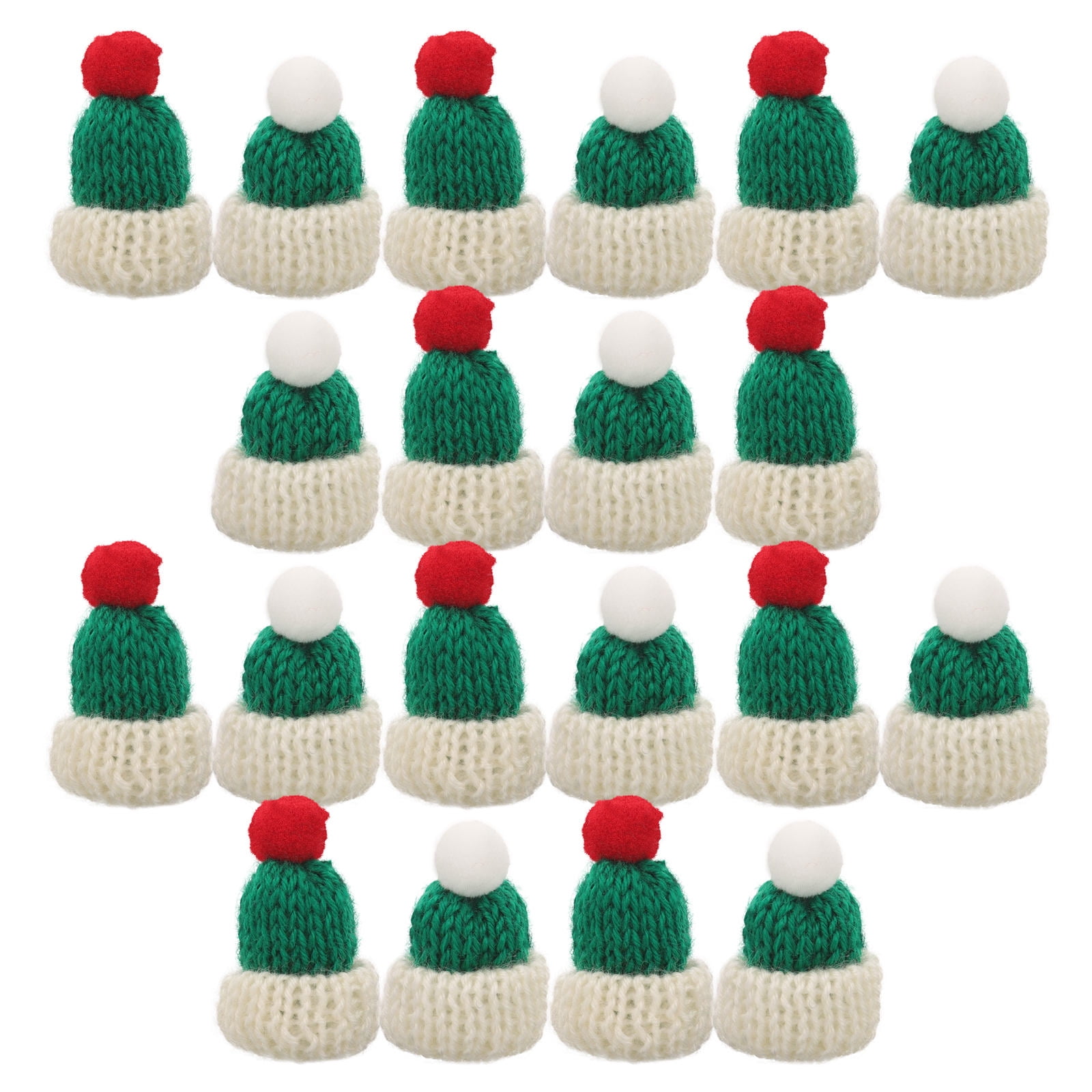 Homoyoyo 20Pcs Green and Red Mini Hats Tiny Hats for Crafts Festive ...