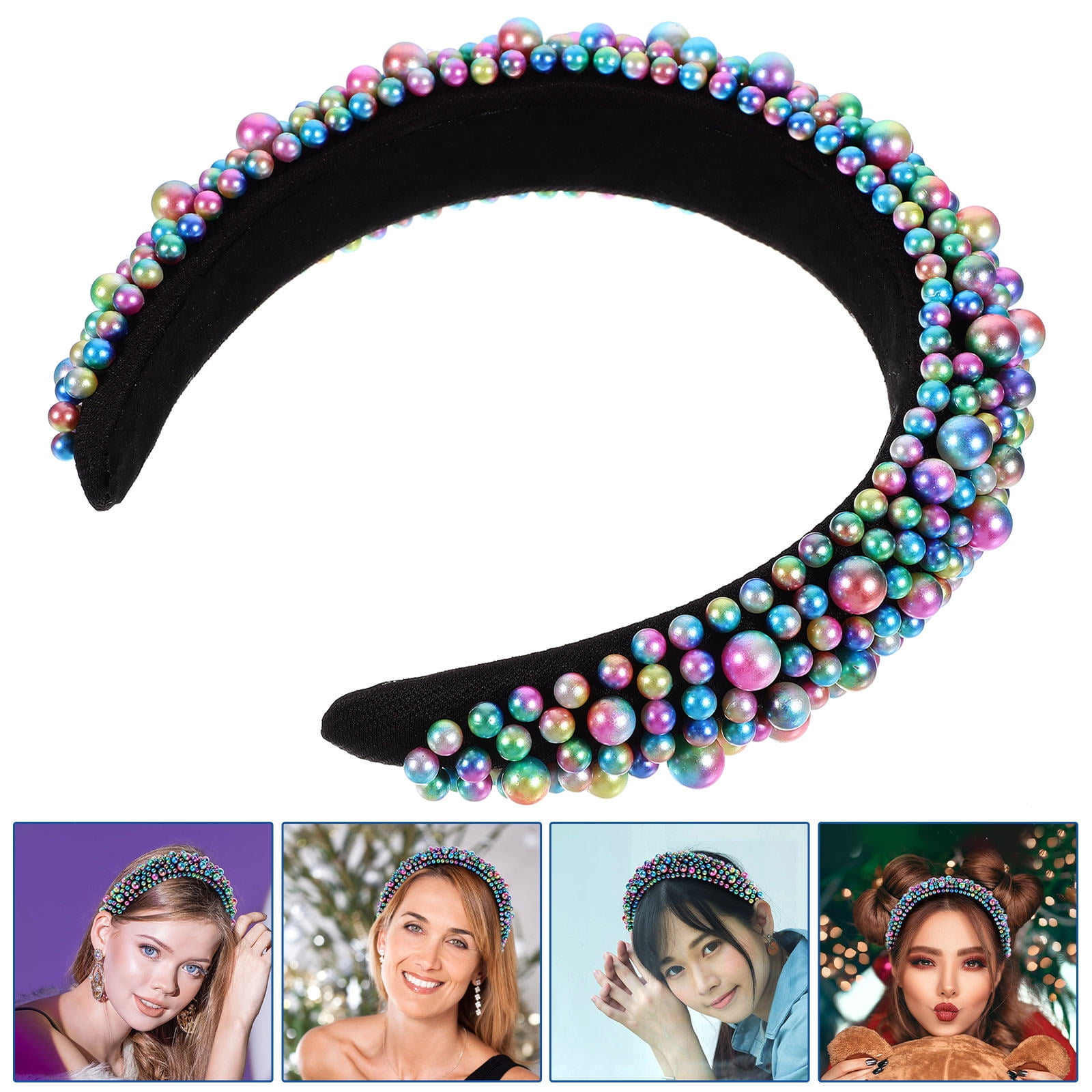 Homoyoyo Wide Headbands 1Pack Pearl Design for Women Beach Parties ...