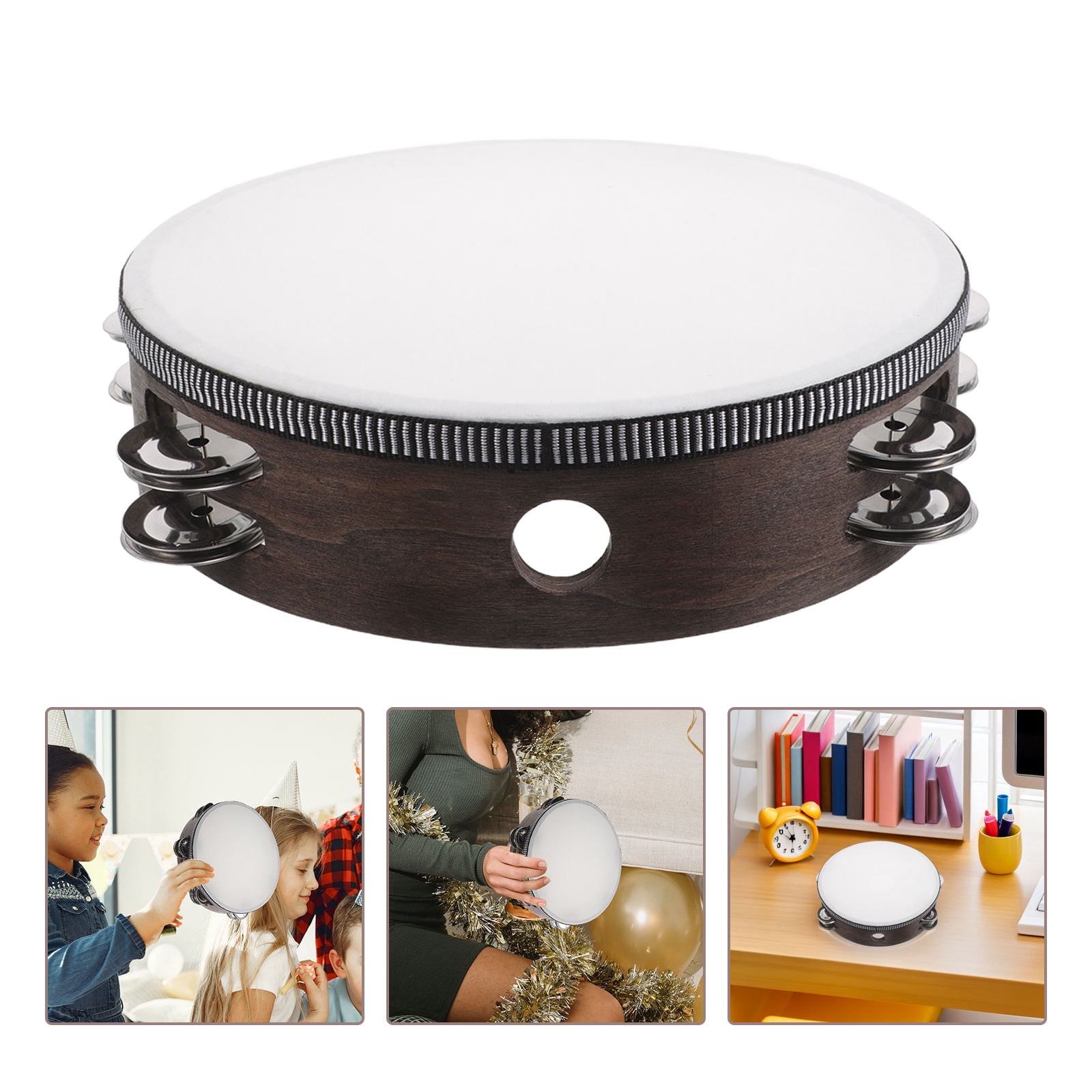 Homoyoyo Lightweight Wooden Tambourine Instrument Ideal for Band and ...