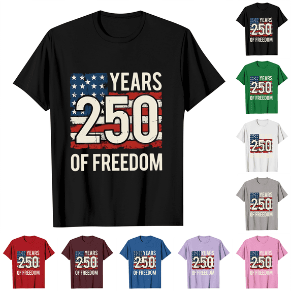 Homozy 250 Years America Anniversary Tshirts Shirts for Women Crew Neck ...