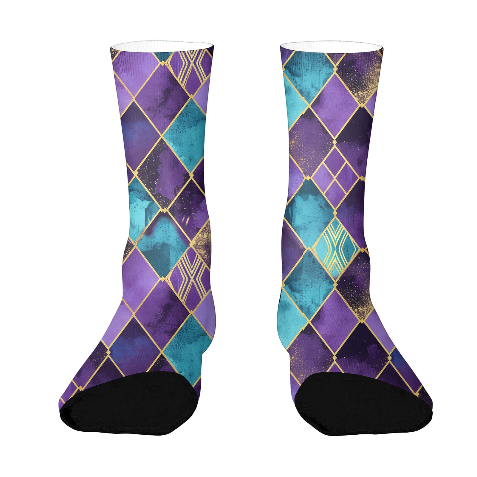 Homozy Mardi Gras Socks for Women Funny Novelty Contrast Color Cotton ...