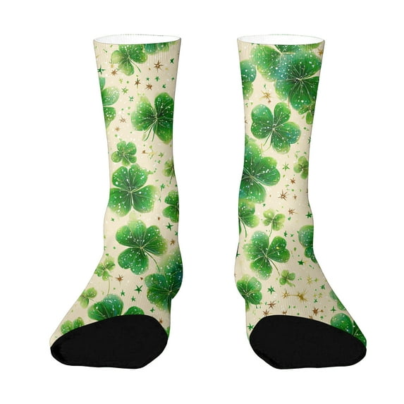 Homozy St Patrick's Day Socks for Women Novelty Green Shamrocks Print ...