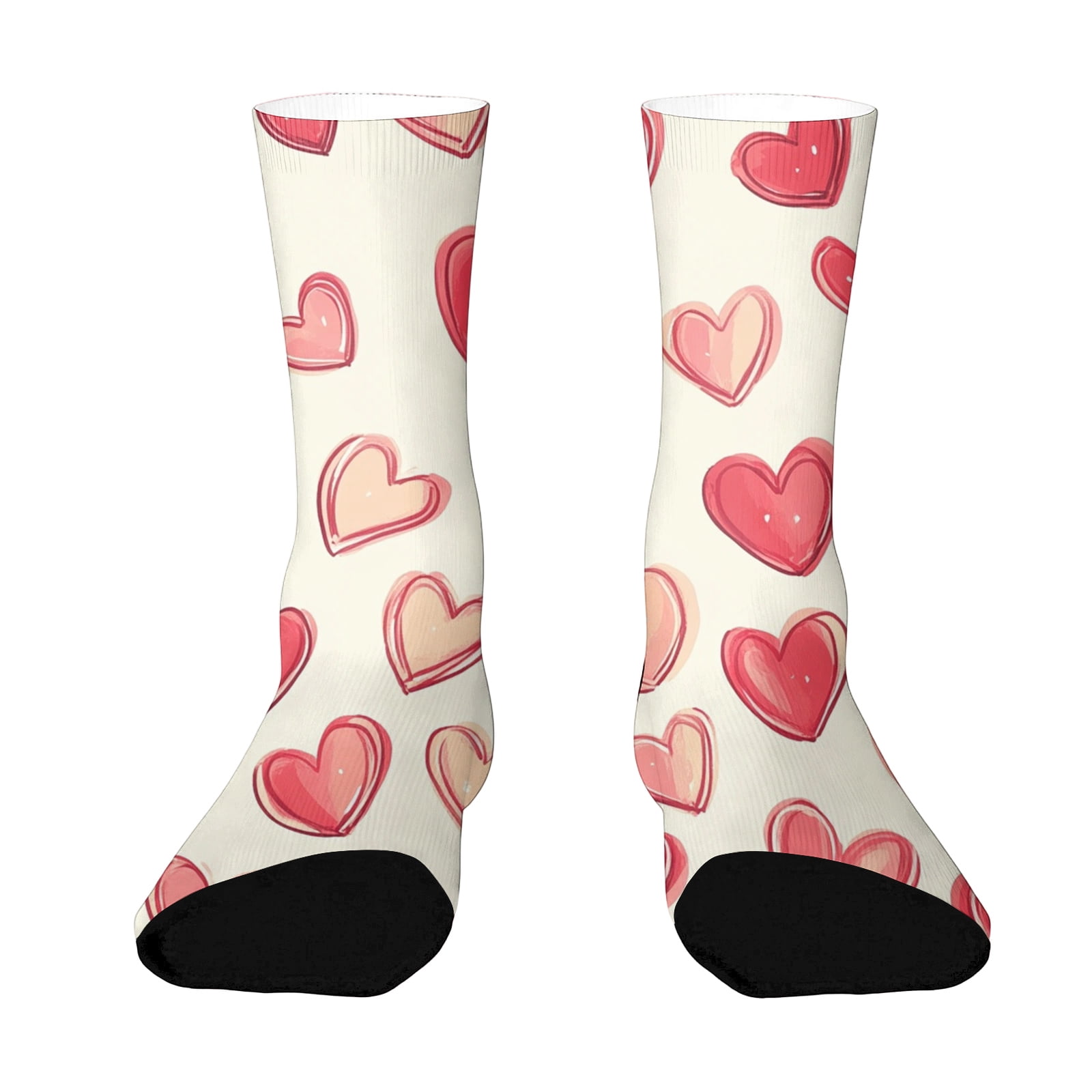 Homozy Valentine's Day Heart Socks Novelty Heart Love Cotton Crew Dress ...