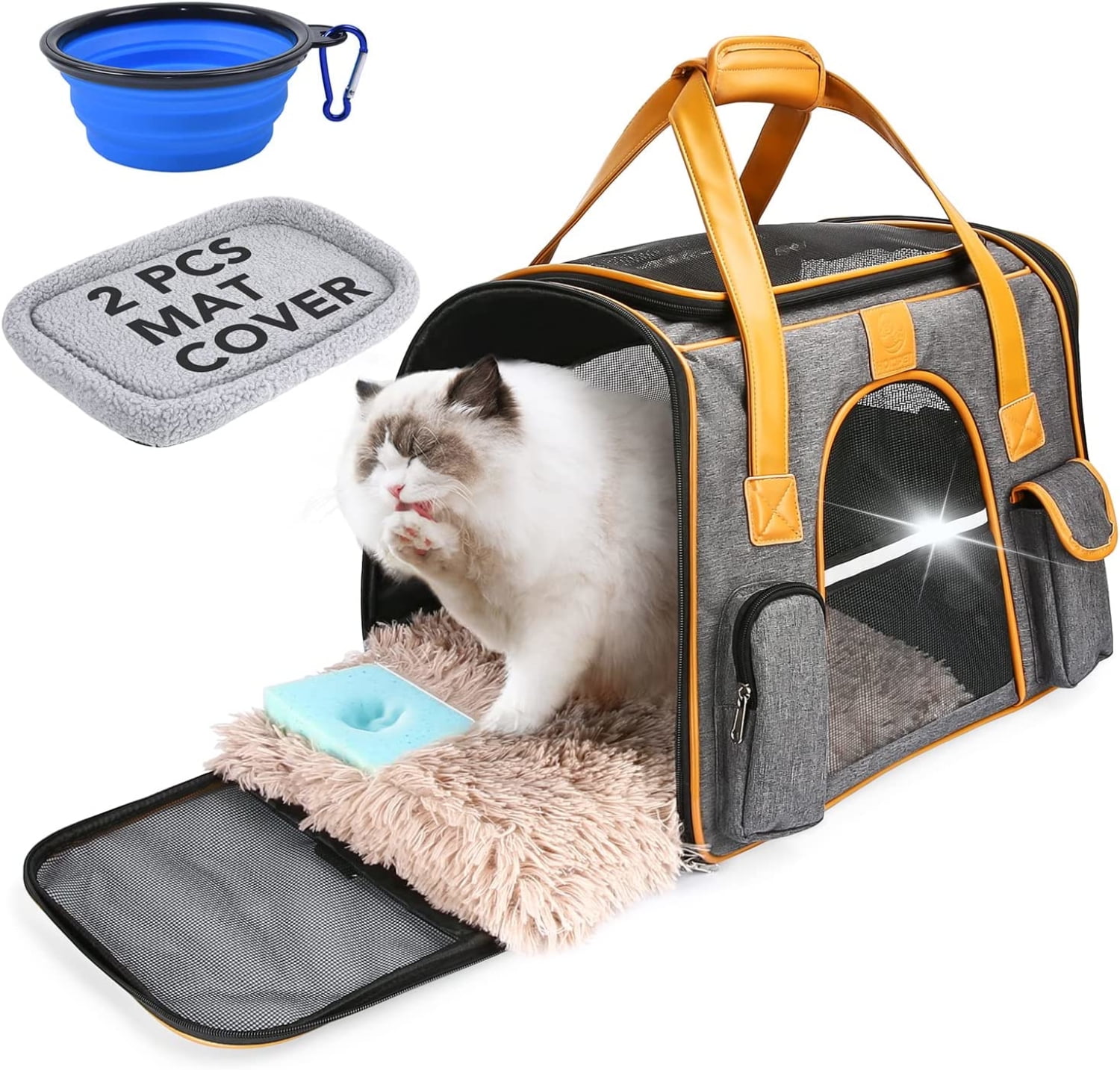 "Hompet Cat Carriers, Soft-Sided Dog Carrier for Small Dogs and Cats, 2 ...