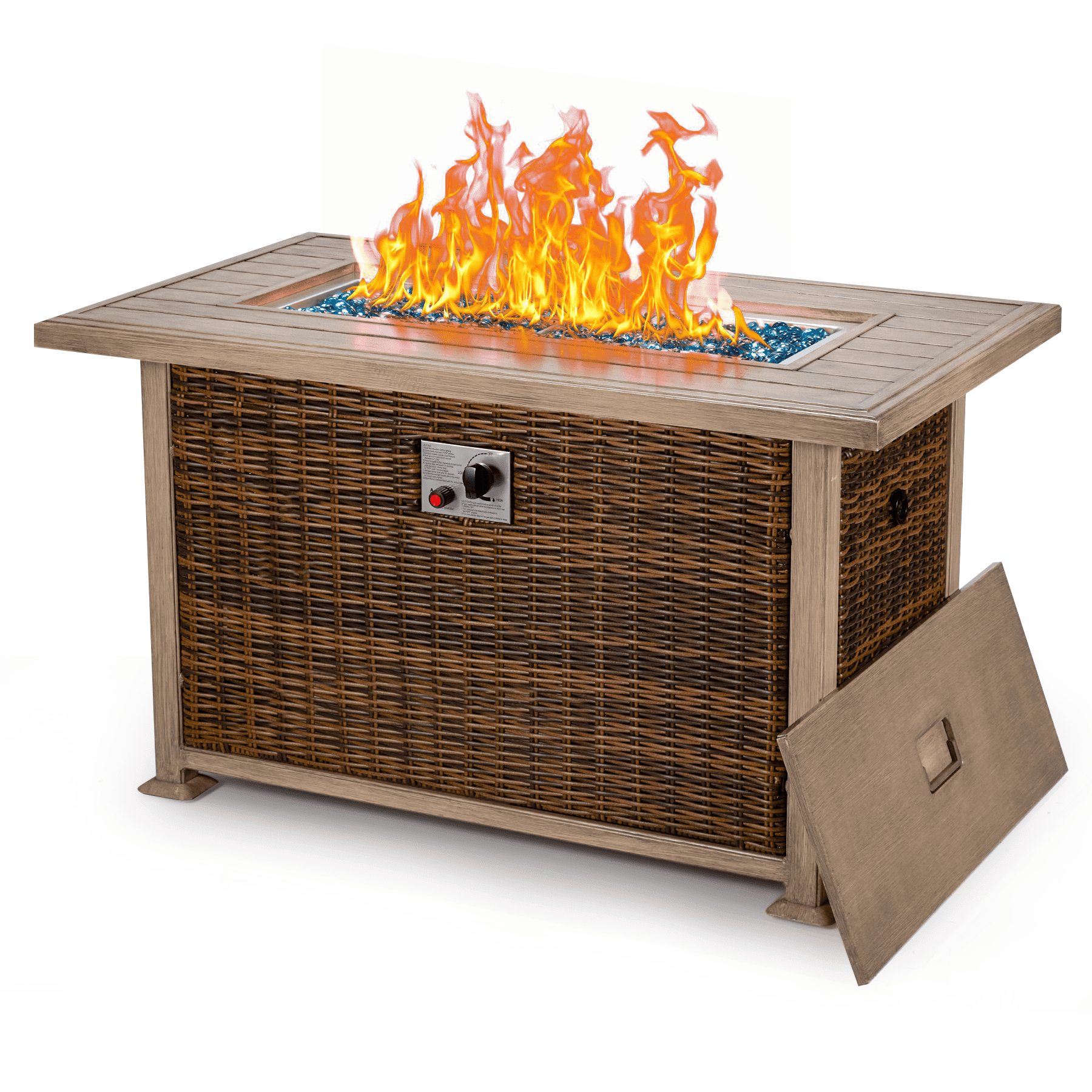 Homrest 44in Propane Fire Pit Table, 50,000 BTU, CSA Certified, Hidden ...