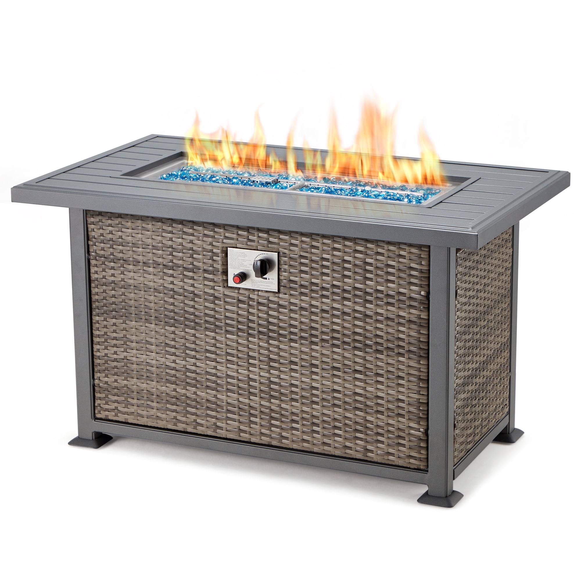 Homrest 44in Patio Fire Pit Table, 50K BTU Auto-Ignition, Propane ...