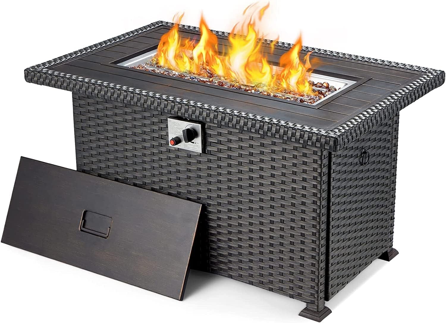 Homrest 44in Propane Fire Pit Table, Gas Fire Table for Outside with ...