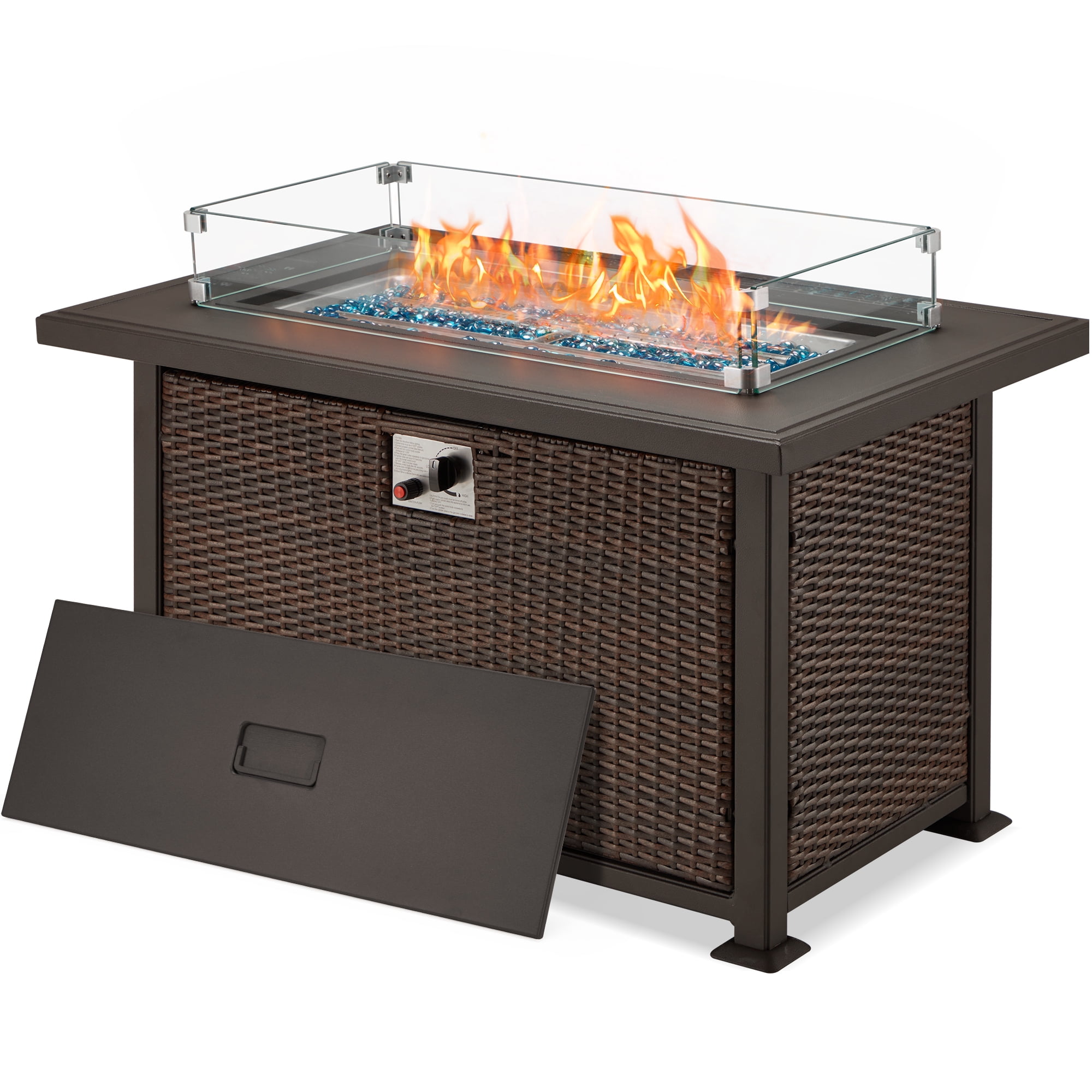 Homrest 50" L Propane Pit Firetable,50,000 BTU Auto-Ignition Gas Fire ...