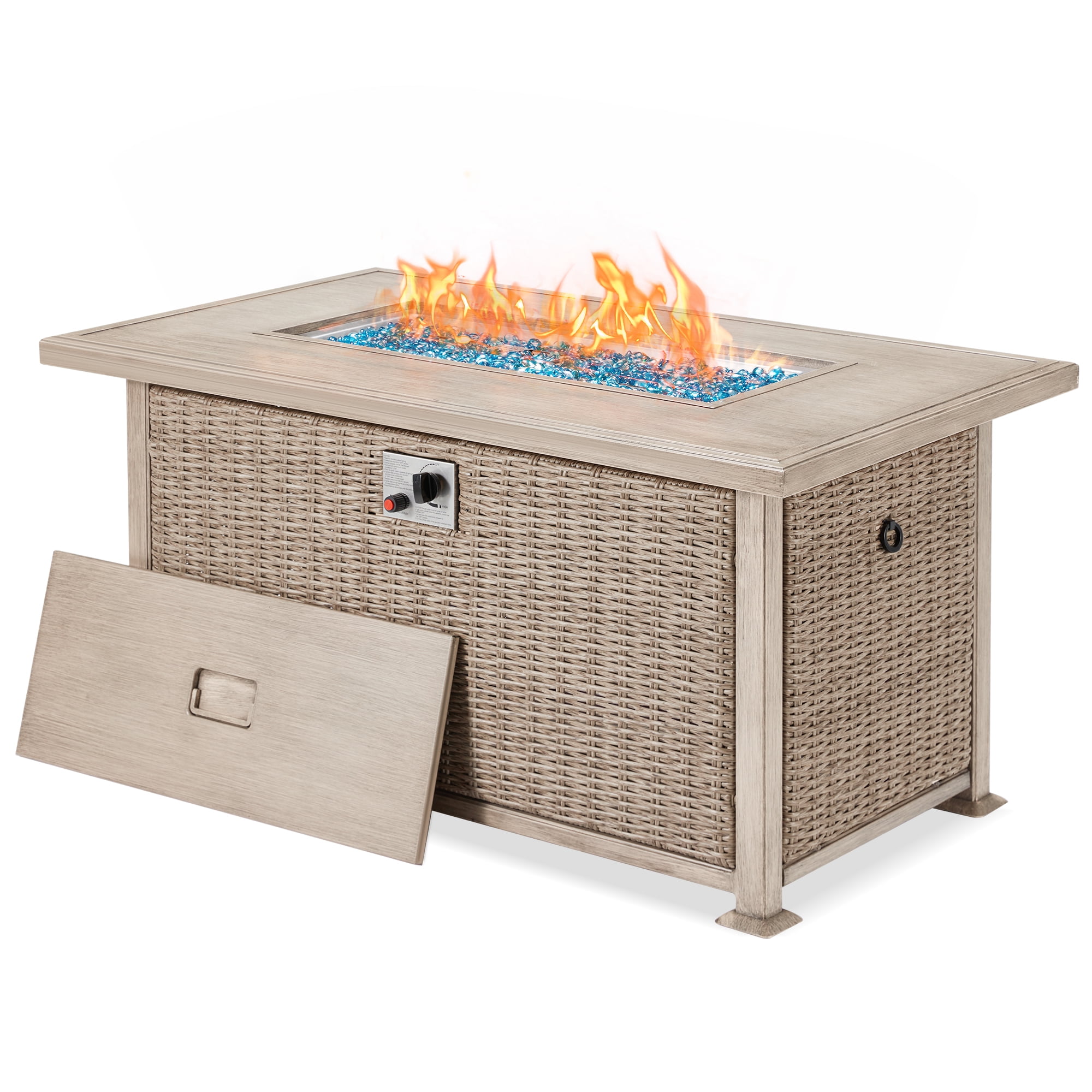 Homrest 50 inch Fire Pit Table,Aluminum table top,propane,Gray and ...