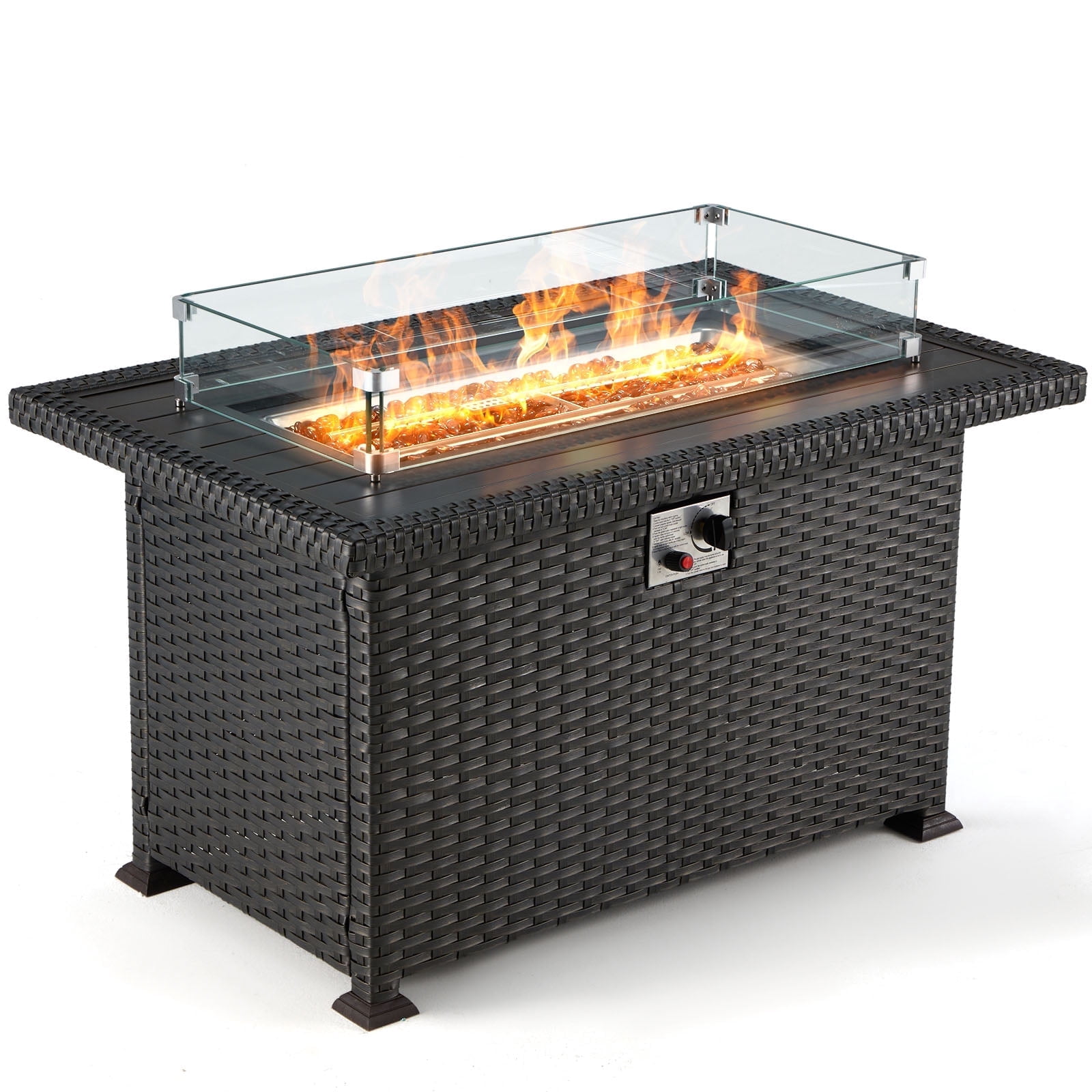 Homrest Outdoor Propane Fire Pit Table, 44in 50,000 BTU, CSA Certified ...