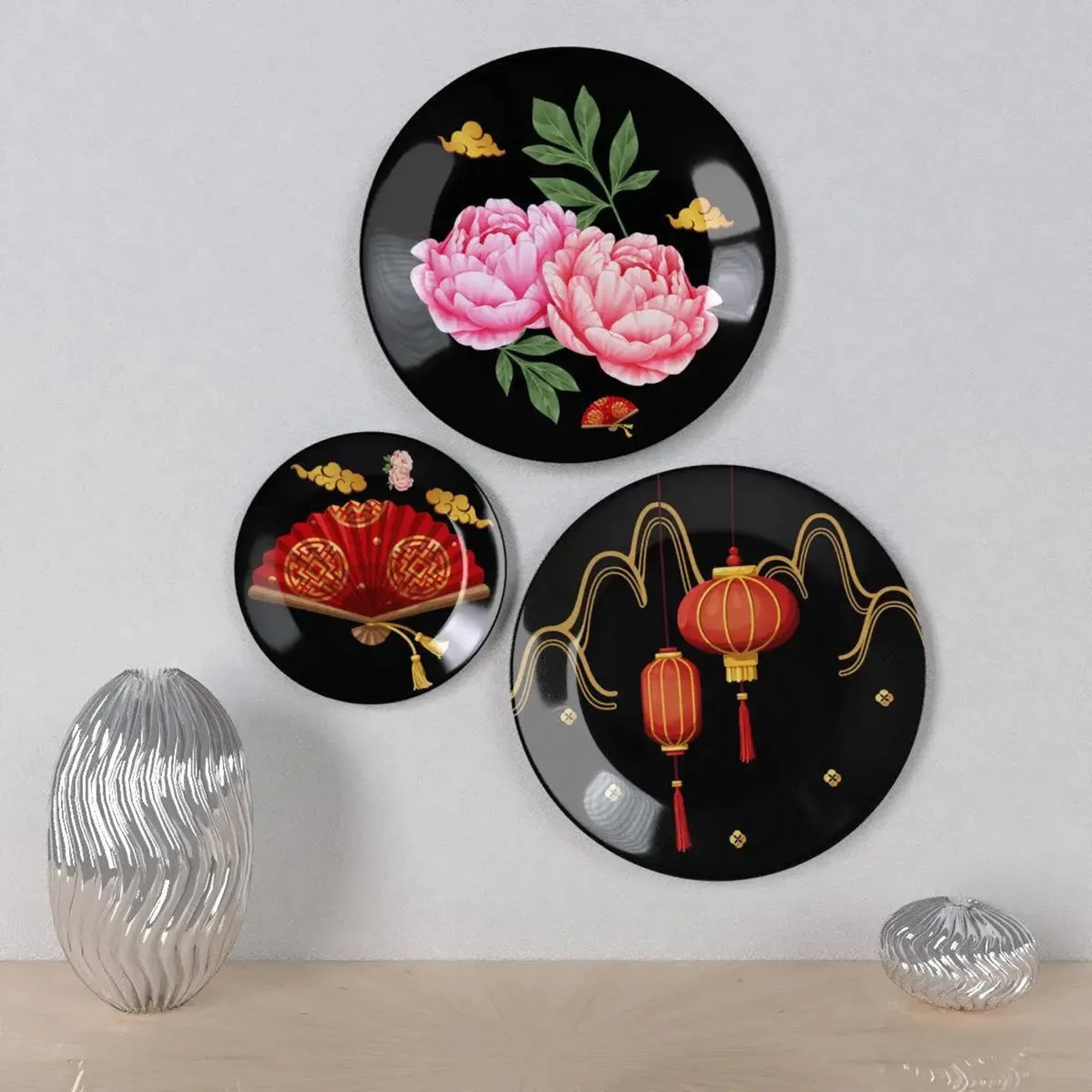 Homscape Ceramic Wall Decor Plates With Beautiful Modern Art Wall ...