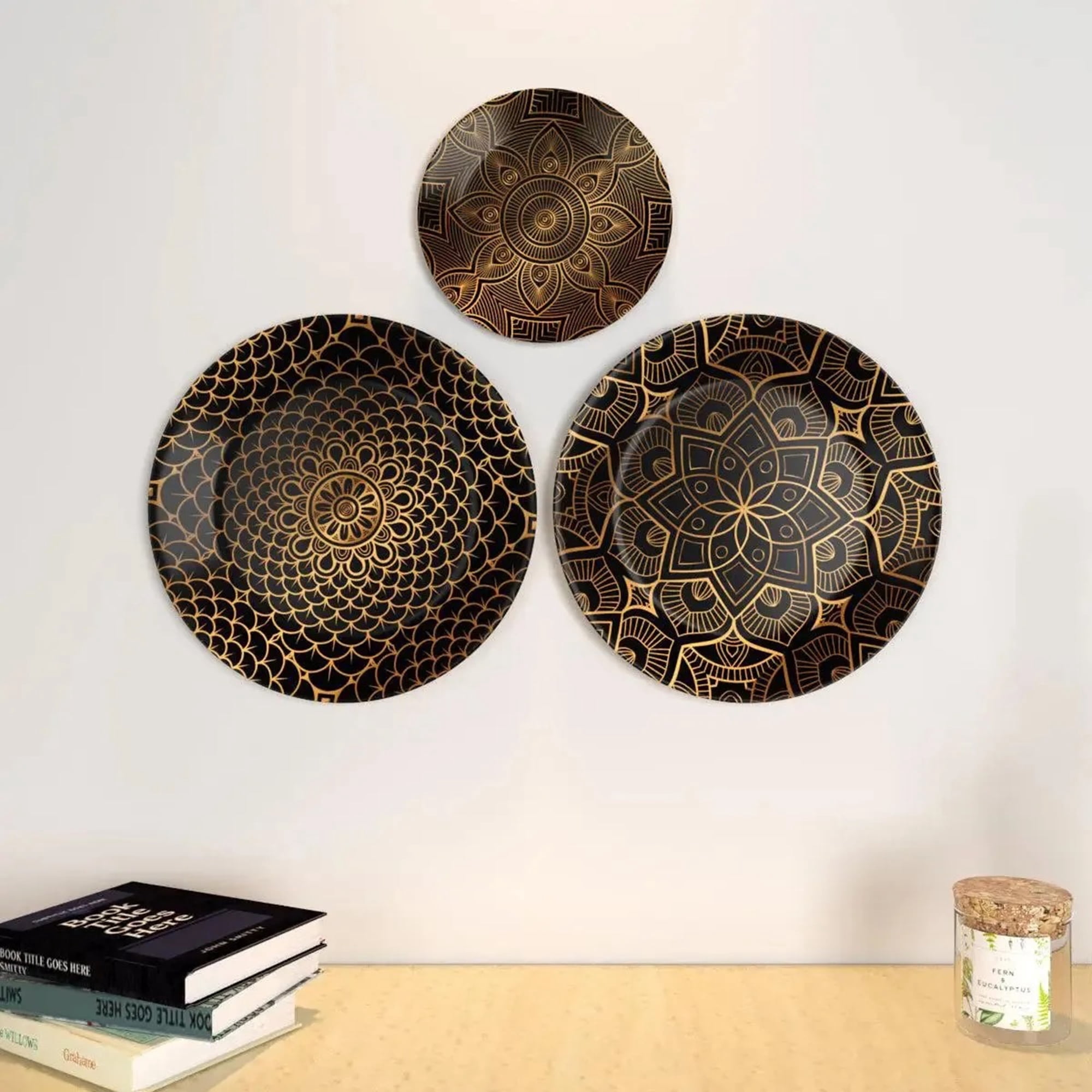 Homscape Ceramic Wall Plates with Beautiful Mandala Art Wall Hanging ...