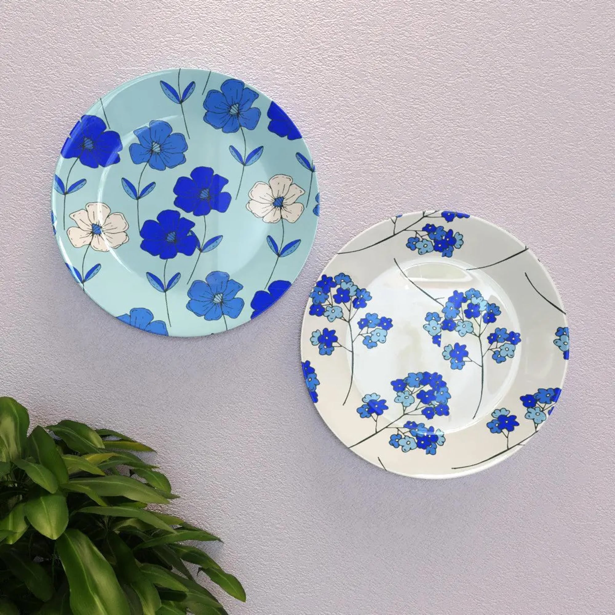 Homscape Decorative Wall Plates With Beautiful Floral Design, Wall ...