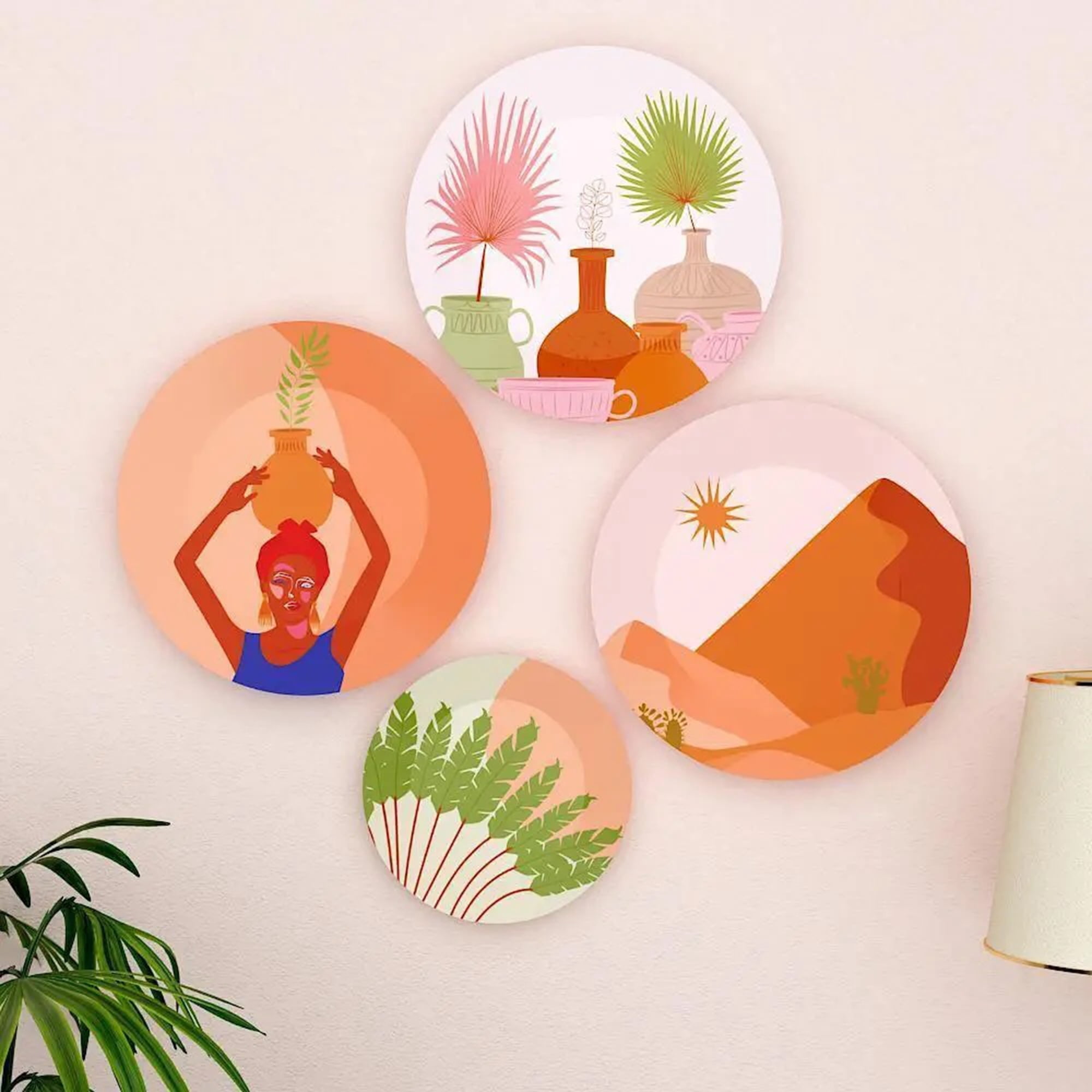 Homscape Luxury Finish Ceramic Wall Plates With Different Scenery Art ...