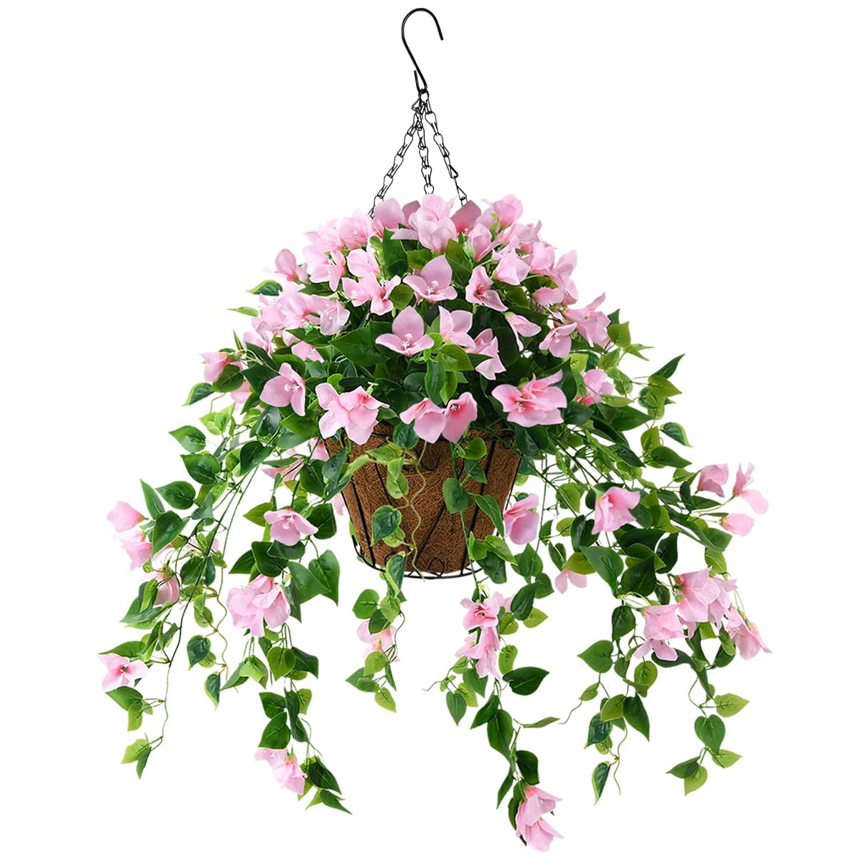 Homsunny Artificial Fake Flowers Plants with Hanging Baskets for ...