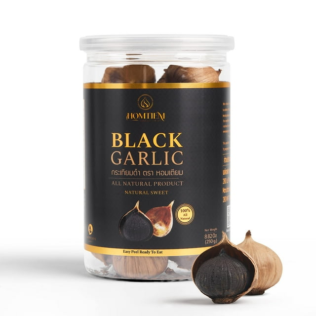 Homtiem Black Garlic 8.82 TSF6 Oz (250g.), Whole Black Garlic Fermented ...