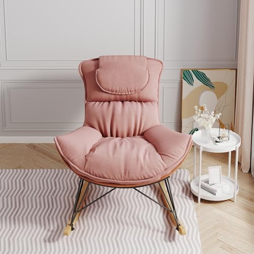 Homtique Rocking Chair Nursery, Modern Velvet Upholstered Glider Rocker ...