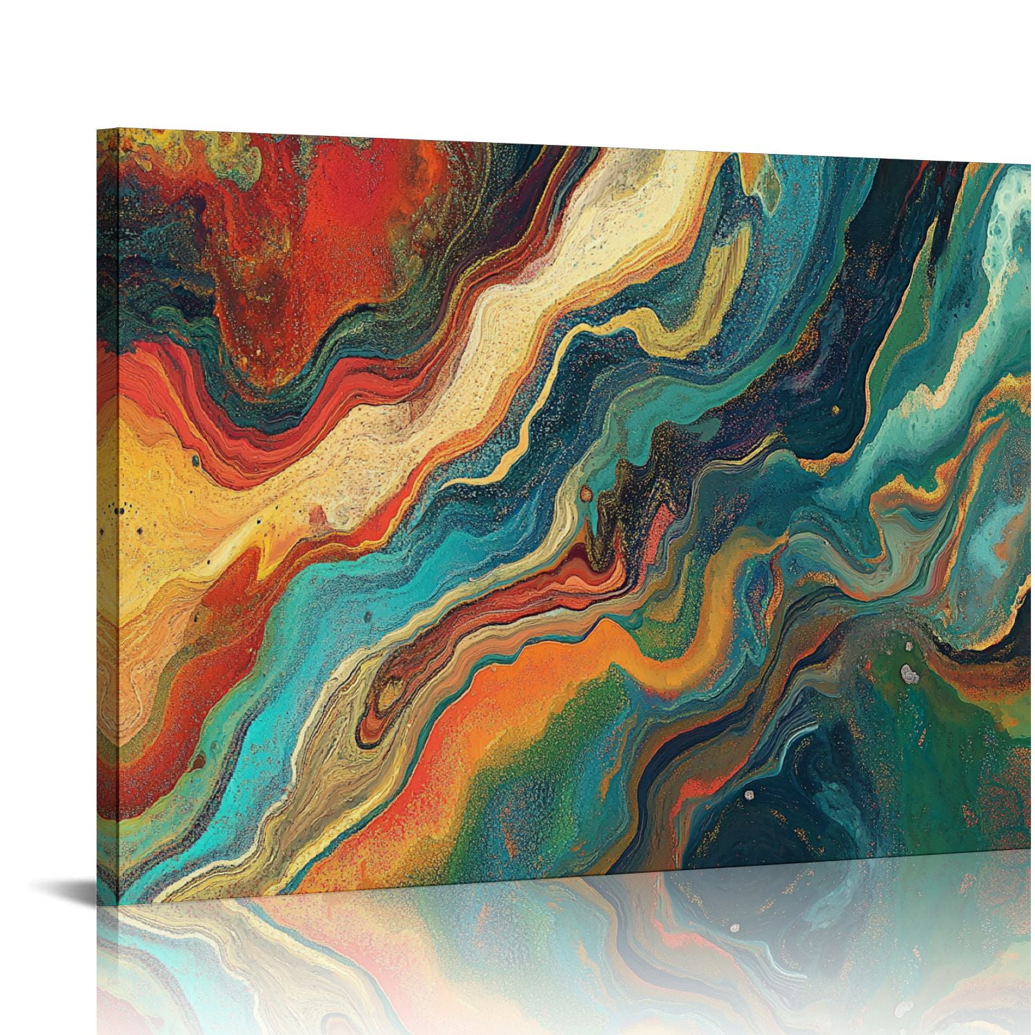 Homura Sky & Cosmos Maximalism Abstract Expressionism Canvas Wall Art - Weathered Texture with ...