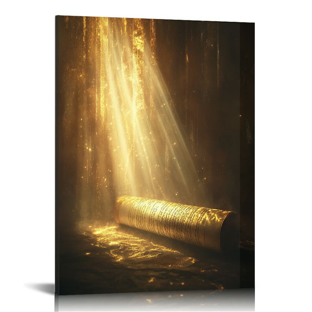 Homura Torah Scroll and Light Canvas Wall Art Decor - Wisdom and ...